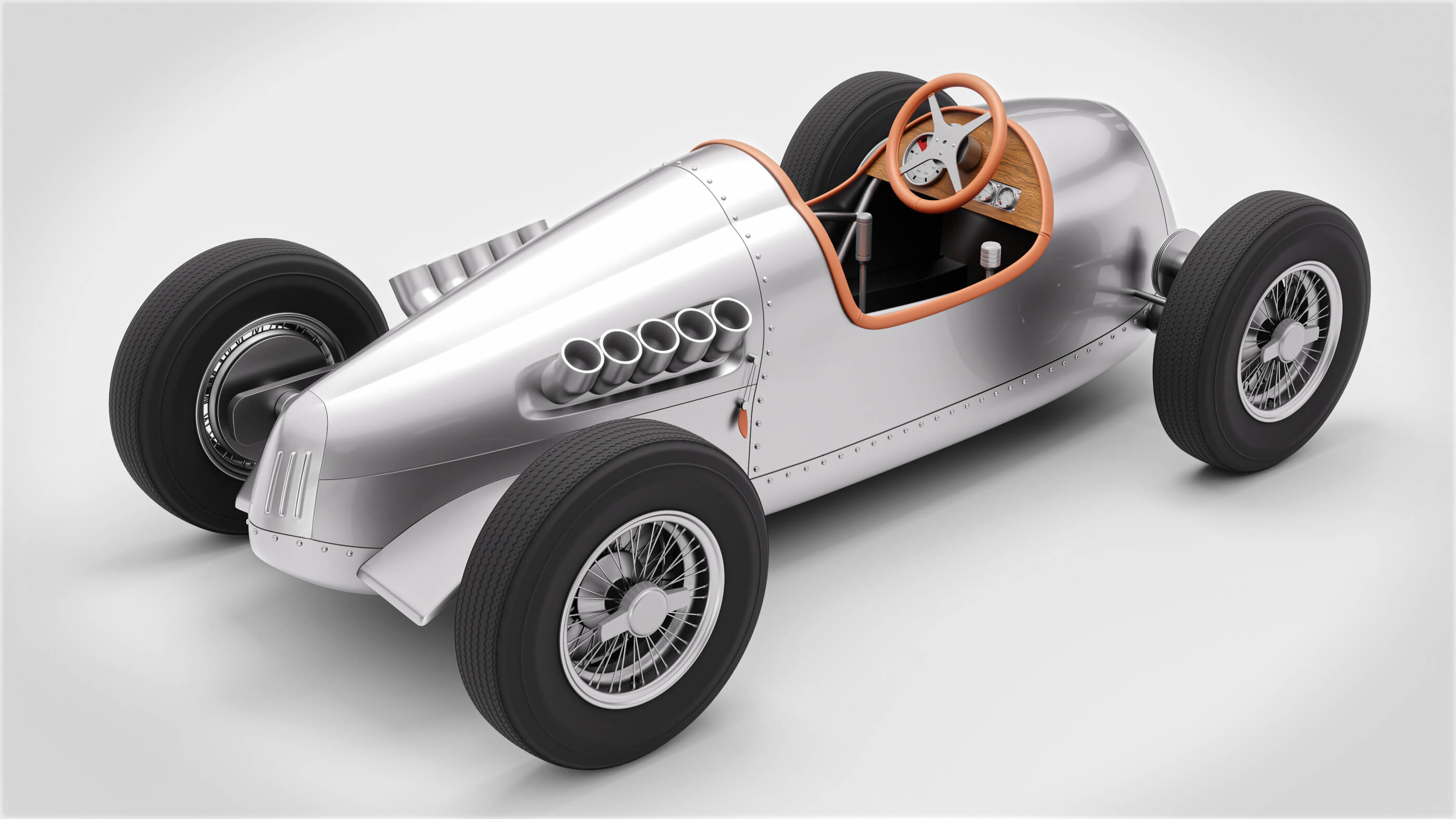 Silver Racing Push Car - Kids 3D Model by Warkarma