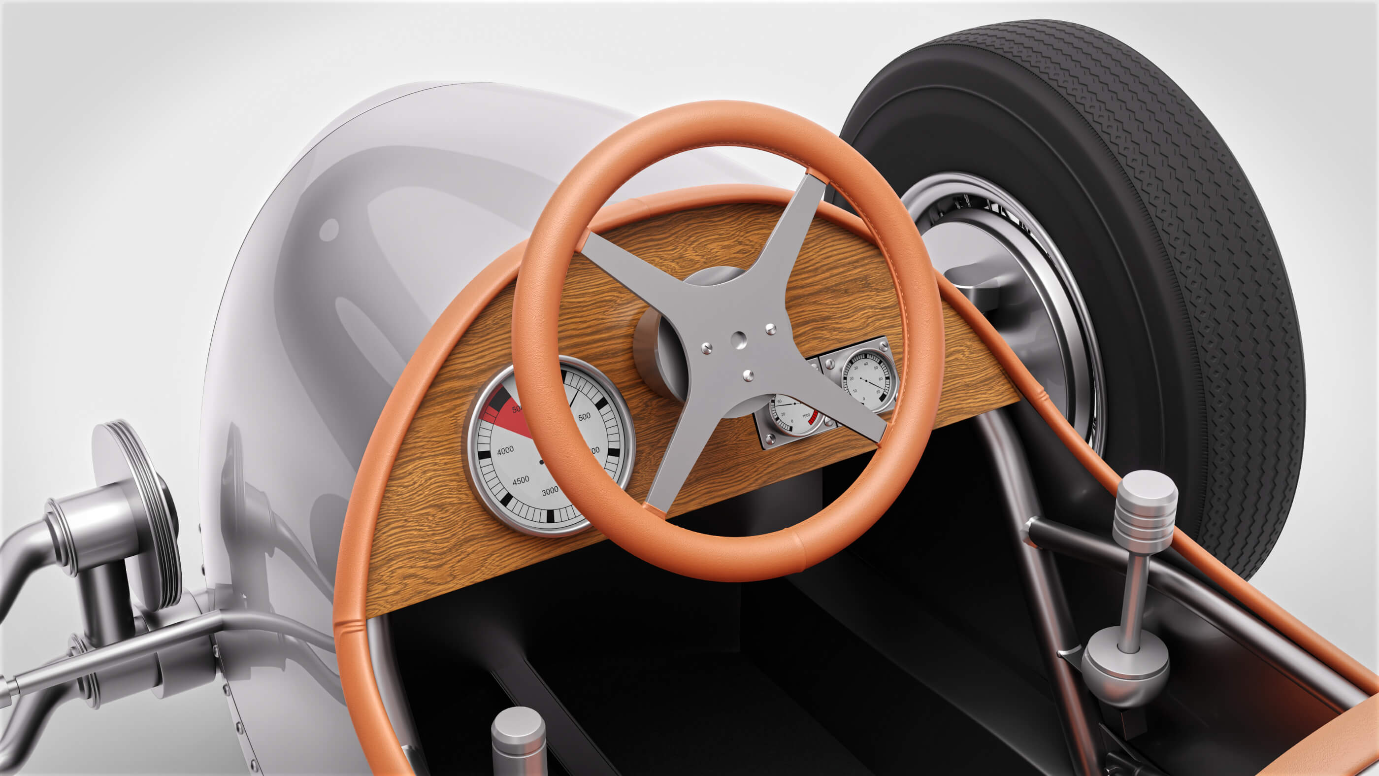 Silver Racing Push Car - Kids 3D Model by Warkarma