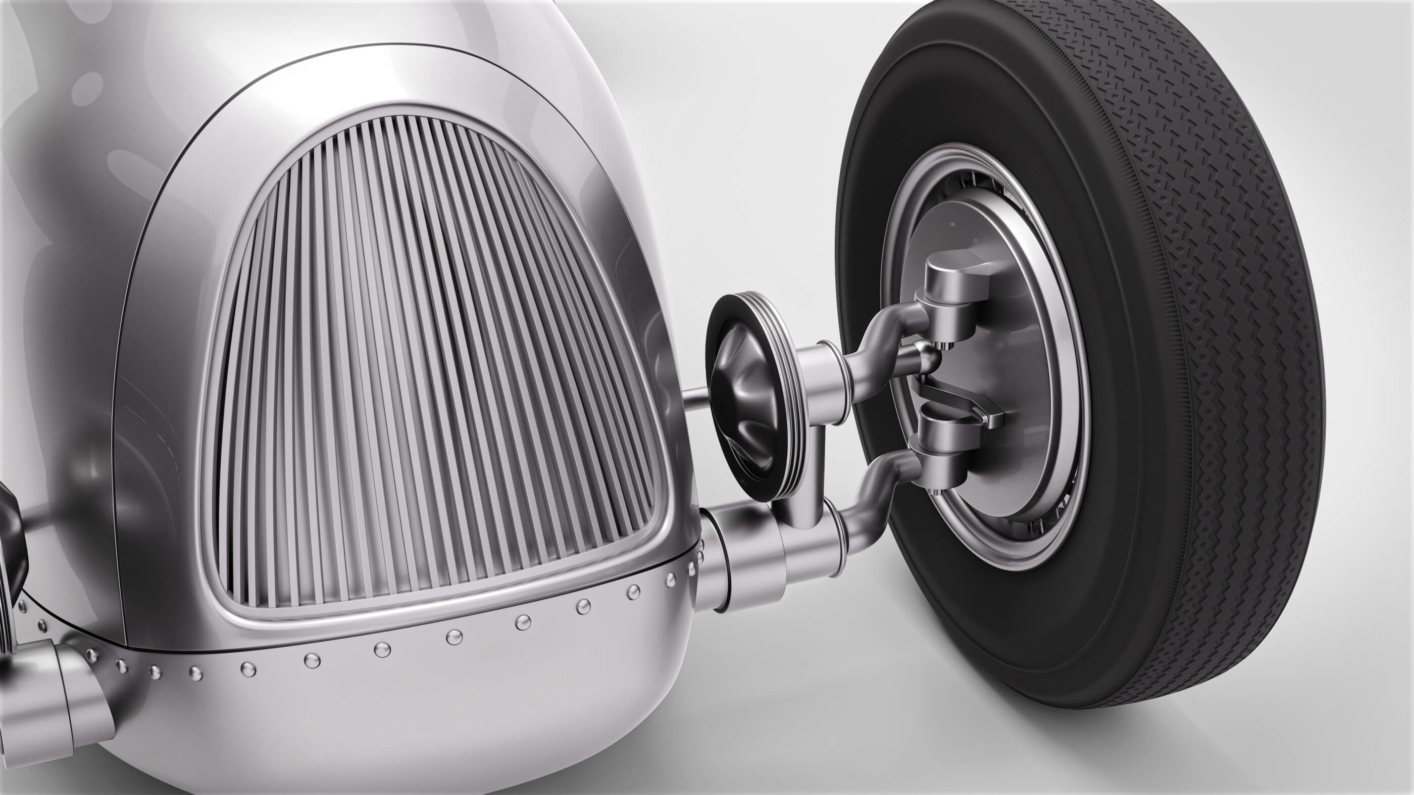 Silver Racing Push Car - Kids 3D Model by Warkarma