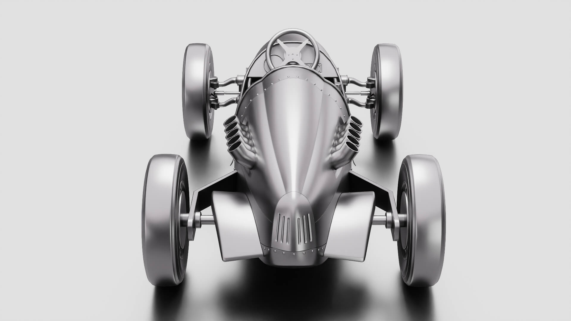 Silver Racing Push Car - Kids 3D Model by Warkarma