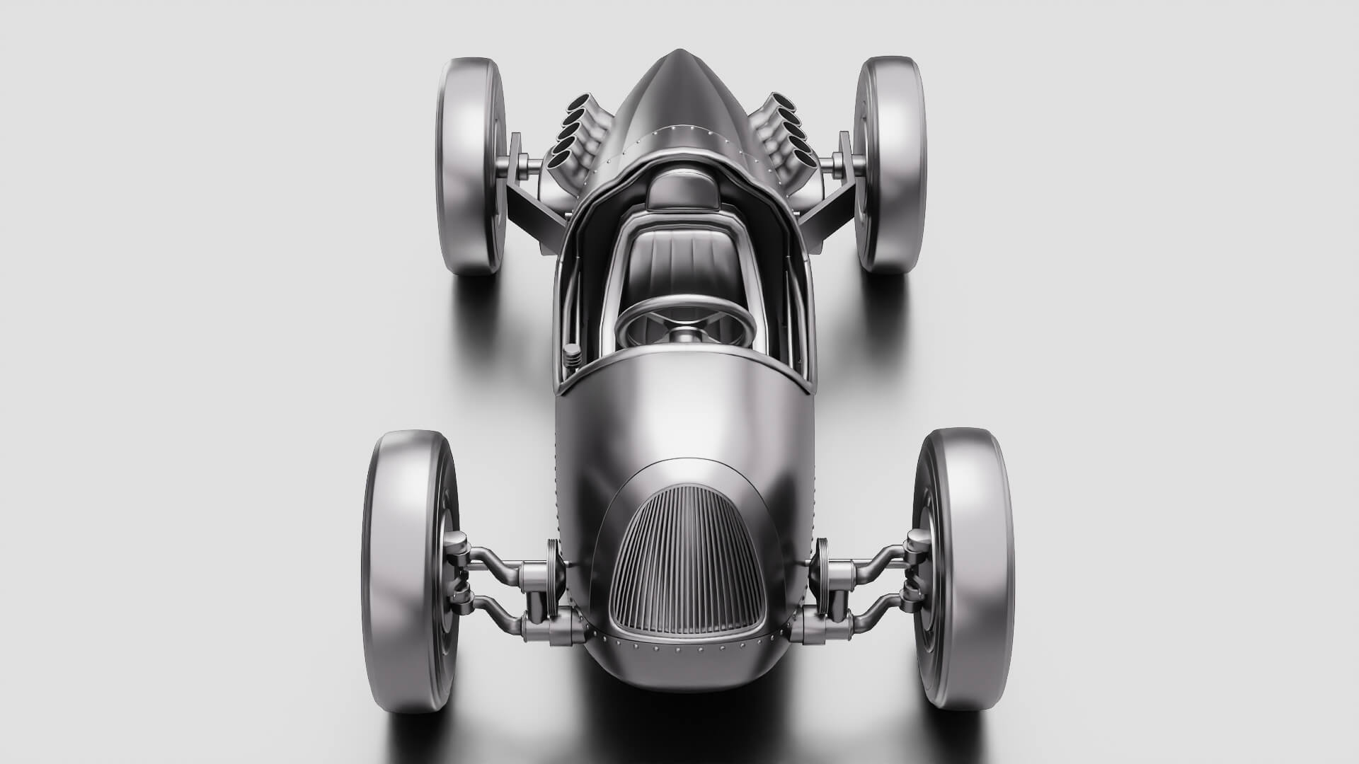 Silver Racing Push Car - Kids 3D Model by Warkarma