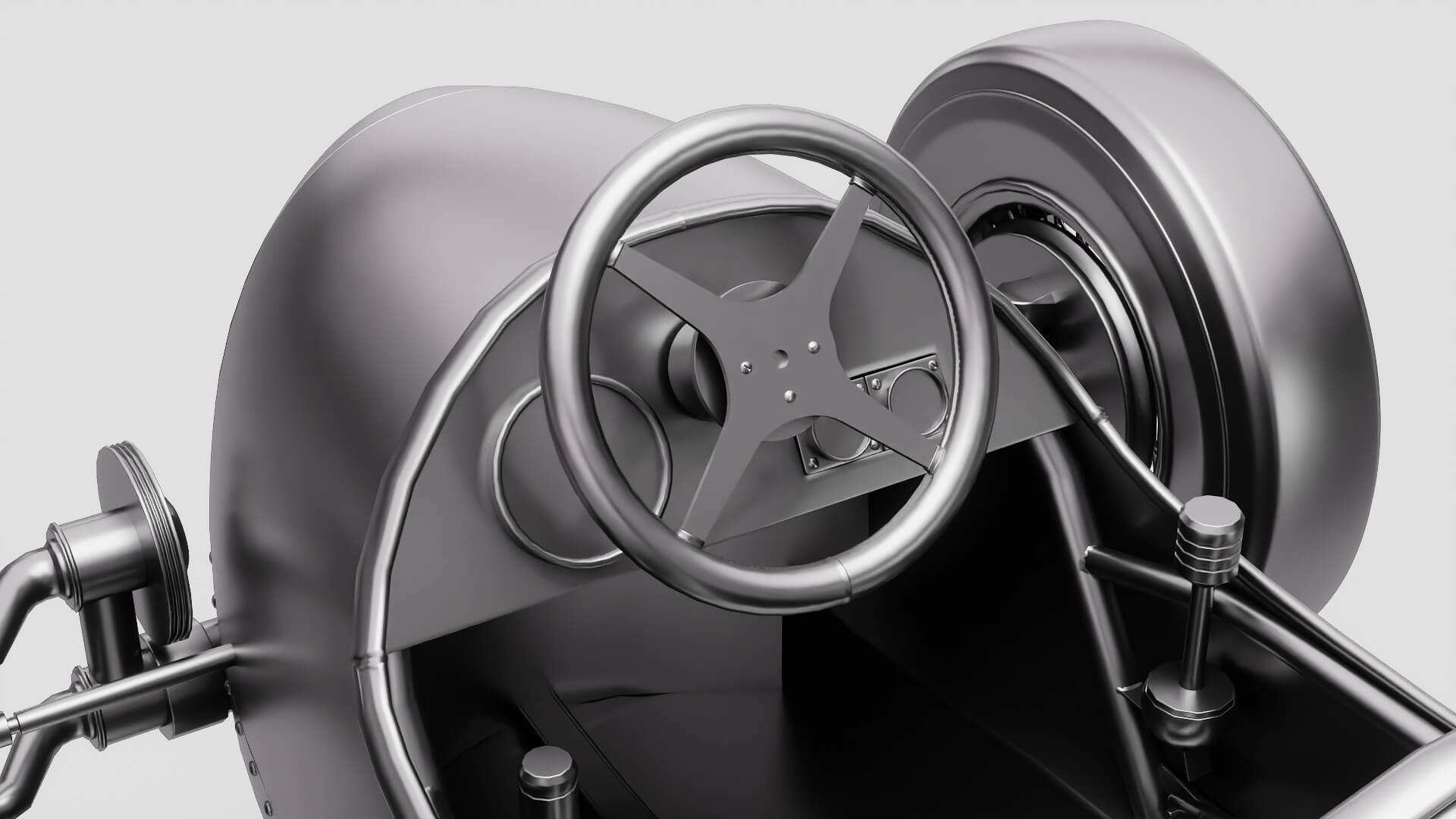 Silver Racing Push Car - Kids 3D Model by Warkarma