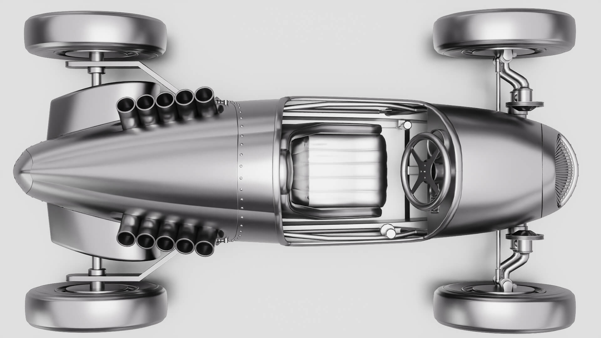 Silver Racing Push Car - Kids 3D Model by Warkarma