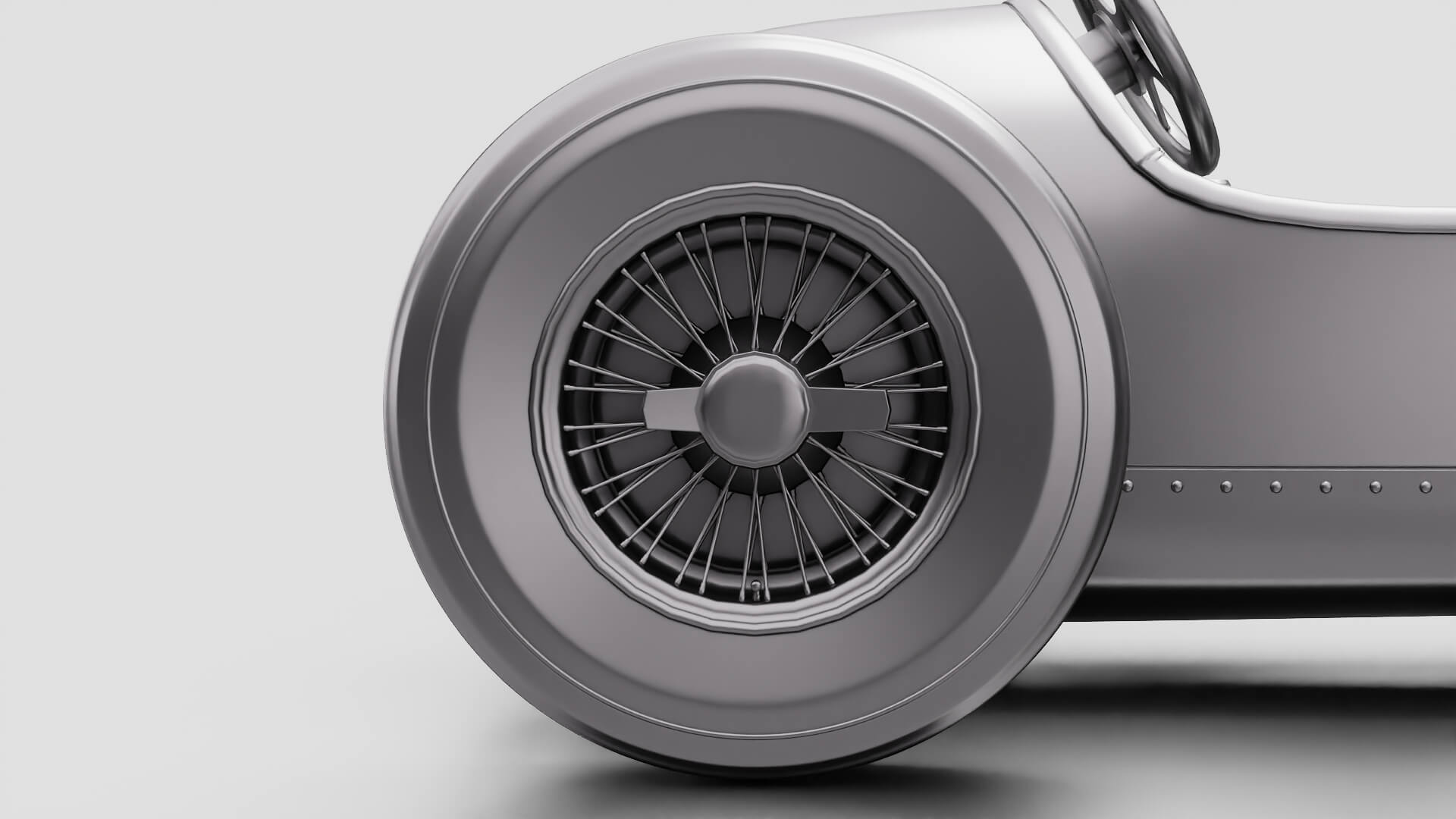 Silver Racing Push Car - Kids 3D Model by Warkarma