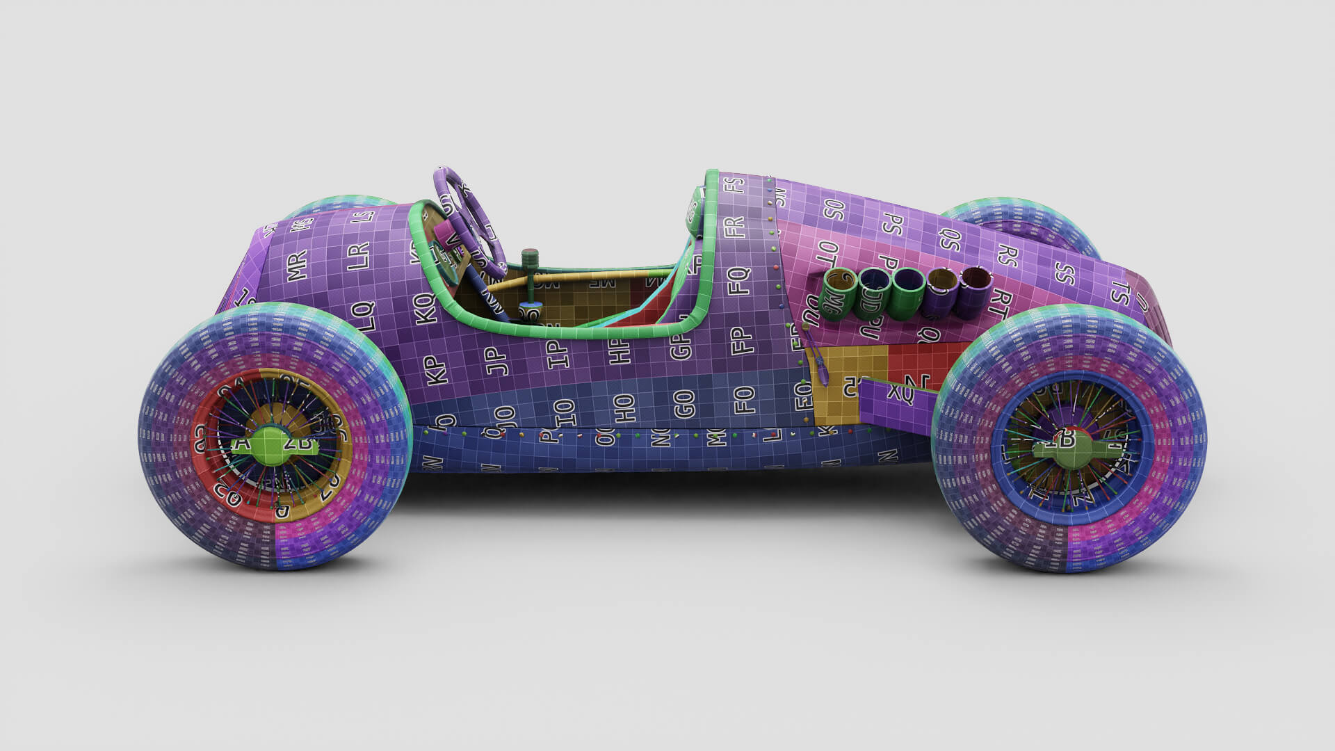 Silver Racing Push Car - Kids 3D Model by Warkarma