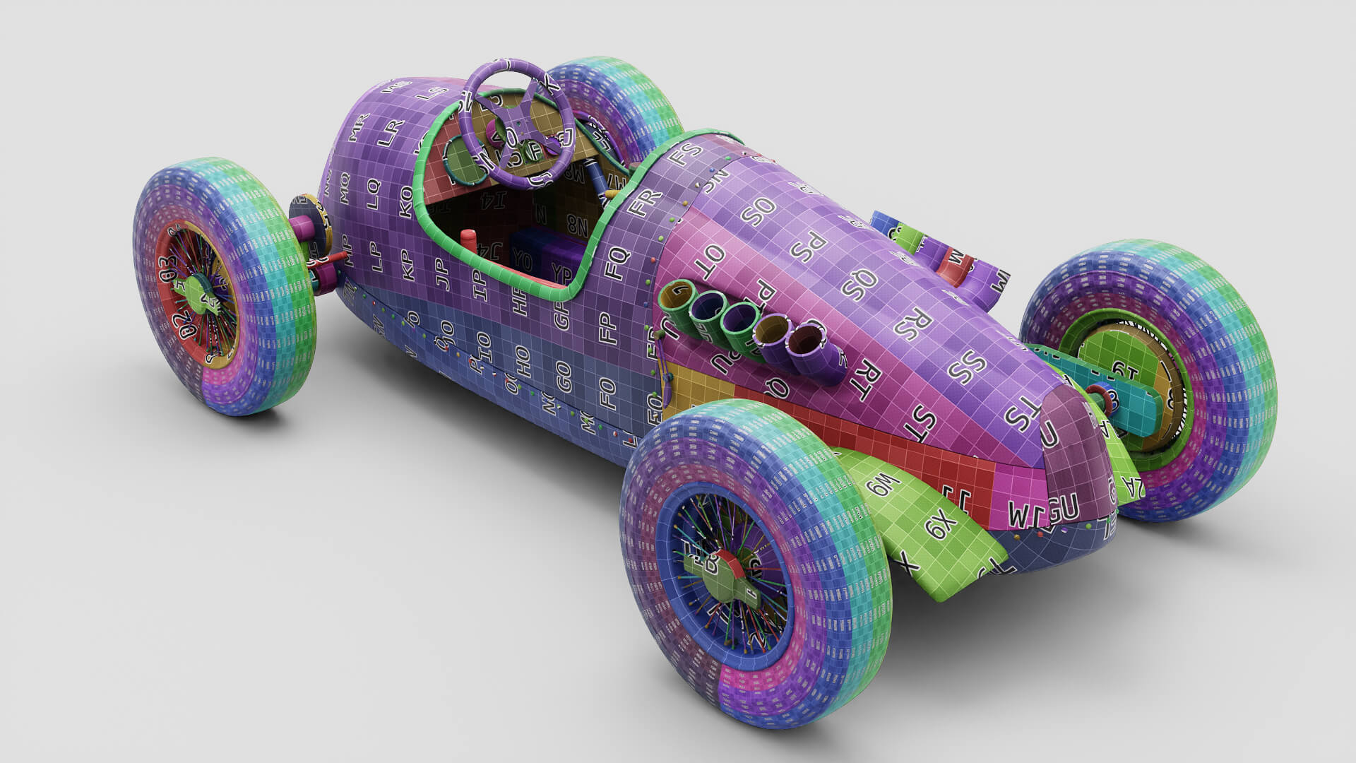 Silver Racing Push Car - Kids 3D Model by Warkarma