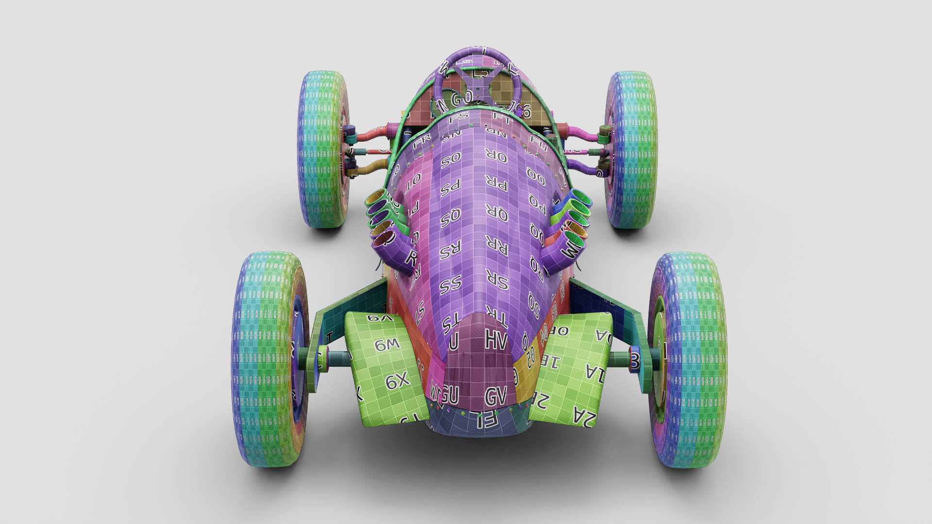 Silver Racing Push Car - Kids 3D Model by Warkarma