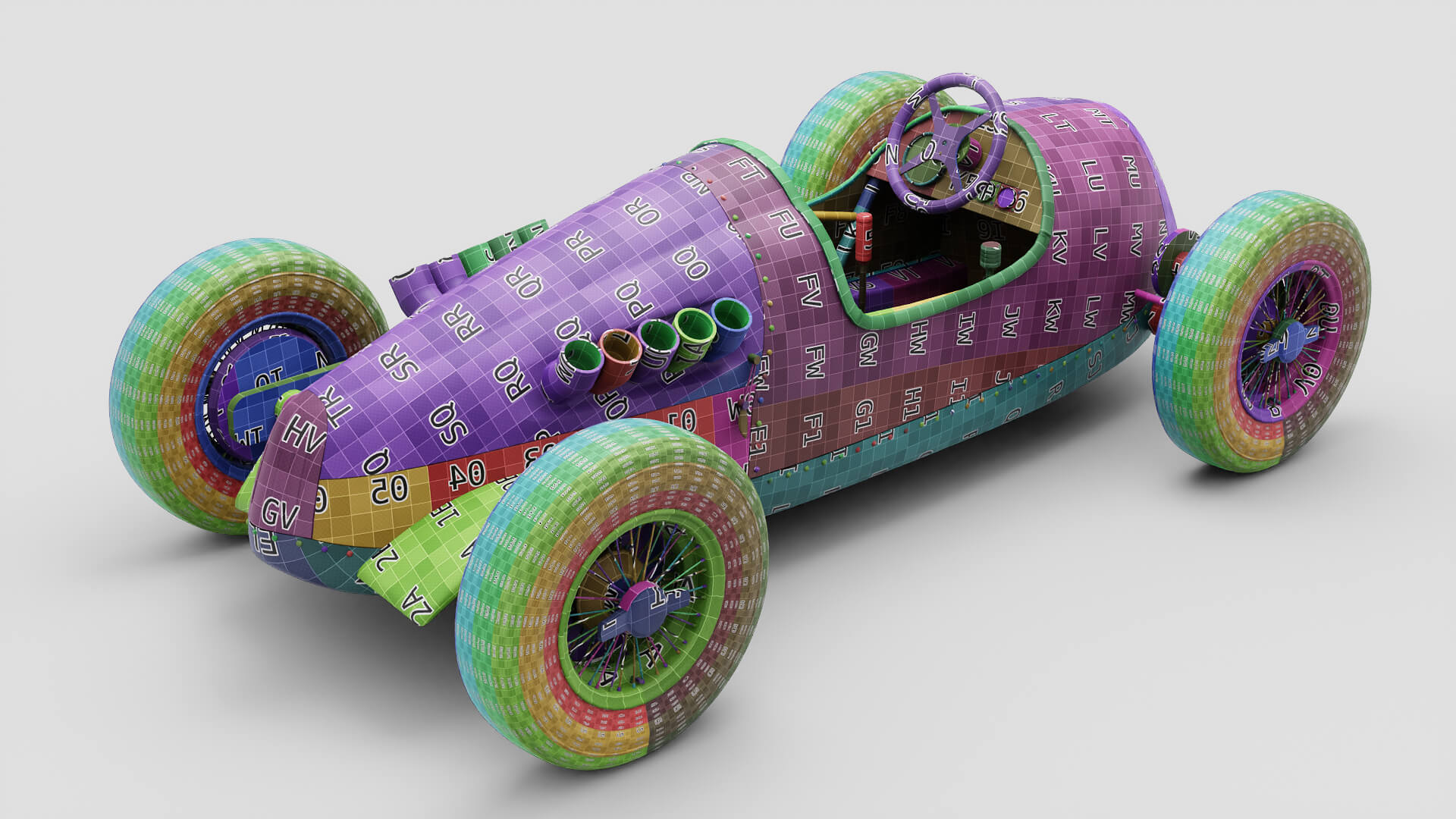 Silver Racing Push Car - Kids 3D Model by Warkarma