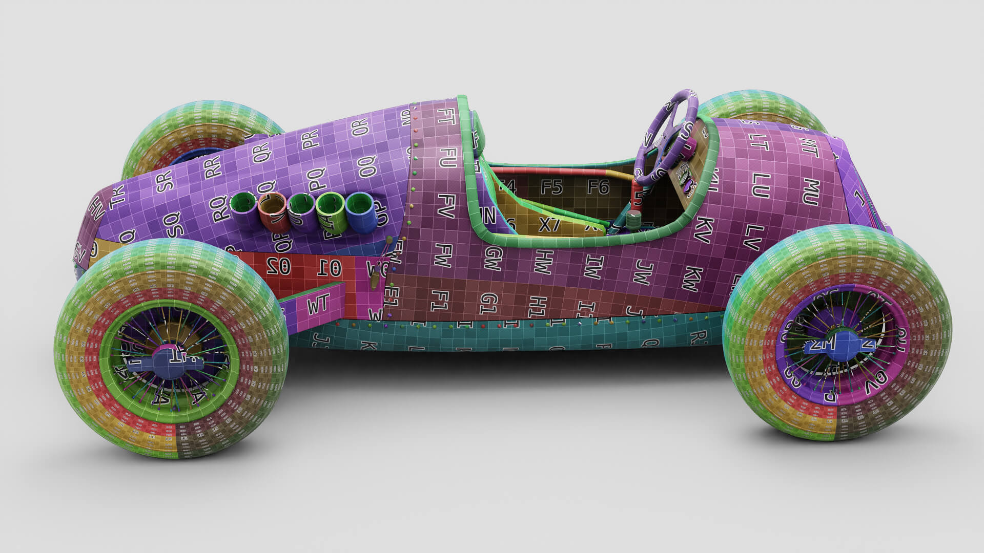 Silver Racing Push Car - Kids 3D Model by Warkarma