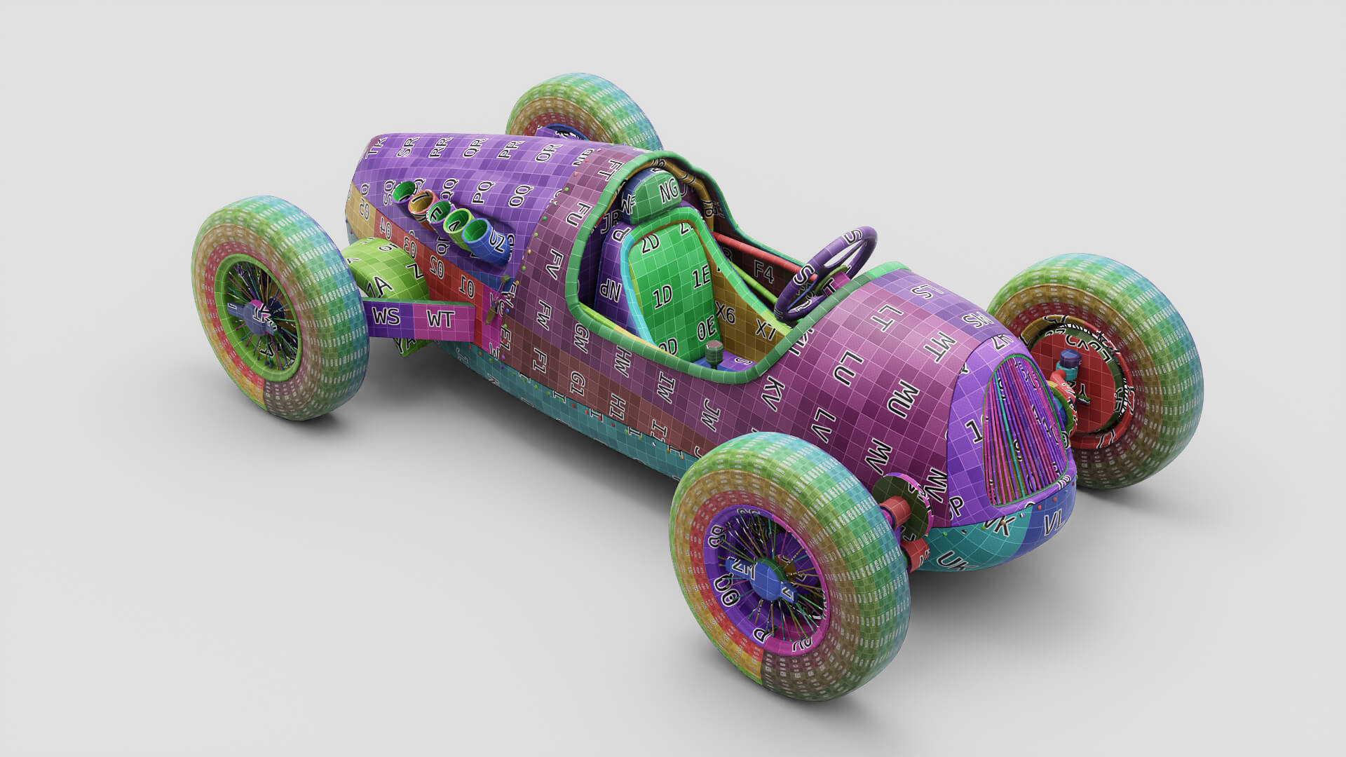 Silver Racing Push Car - Kids 3D Model by Warkarma