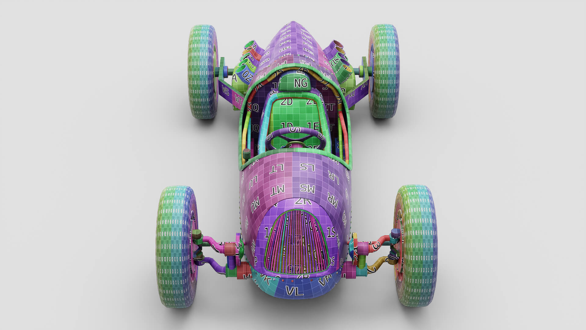 Silver Racing Push Car - Kids 3D Model by Warkarma