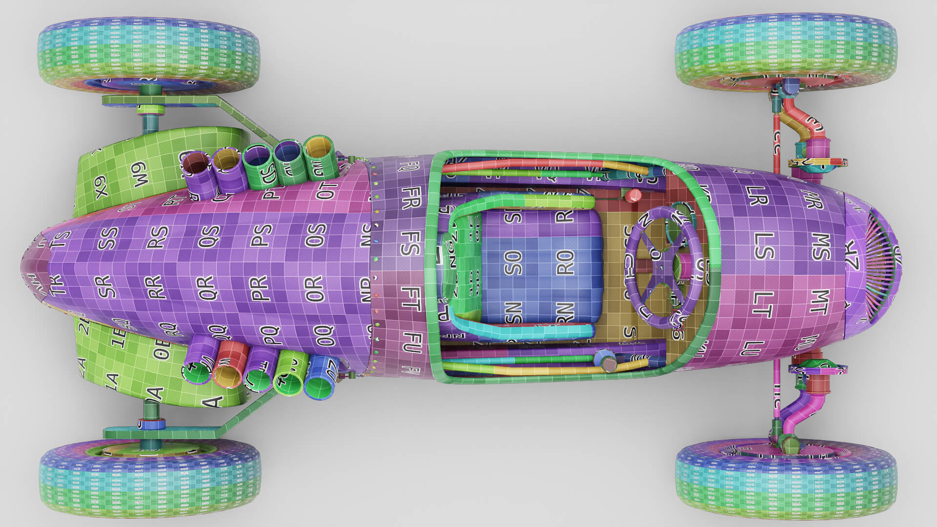 Silver Racing Push Car - Kids 3D Model by Warkarma