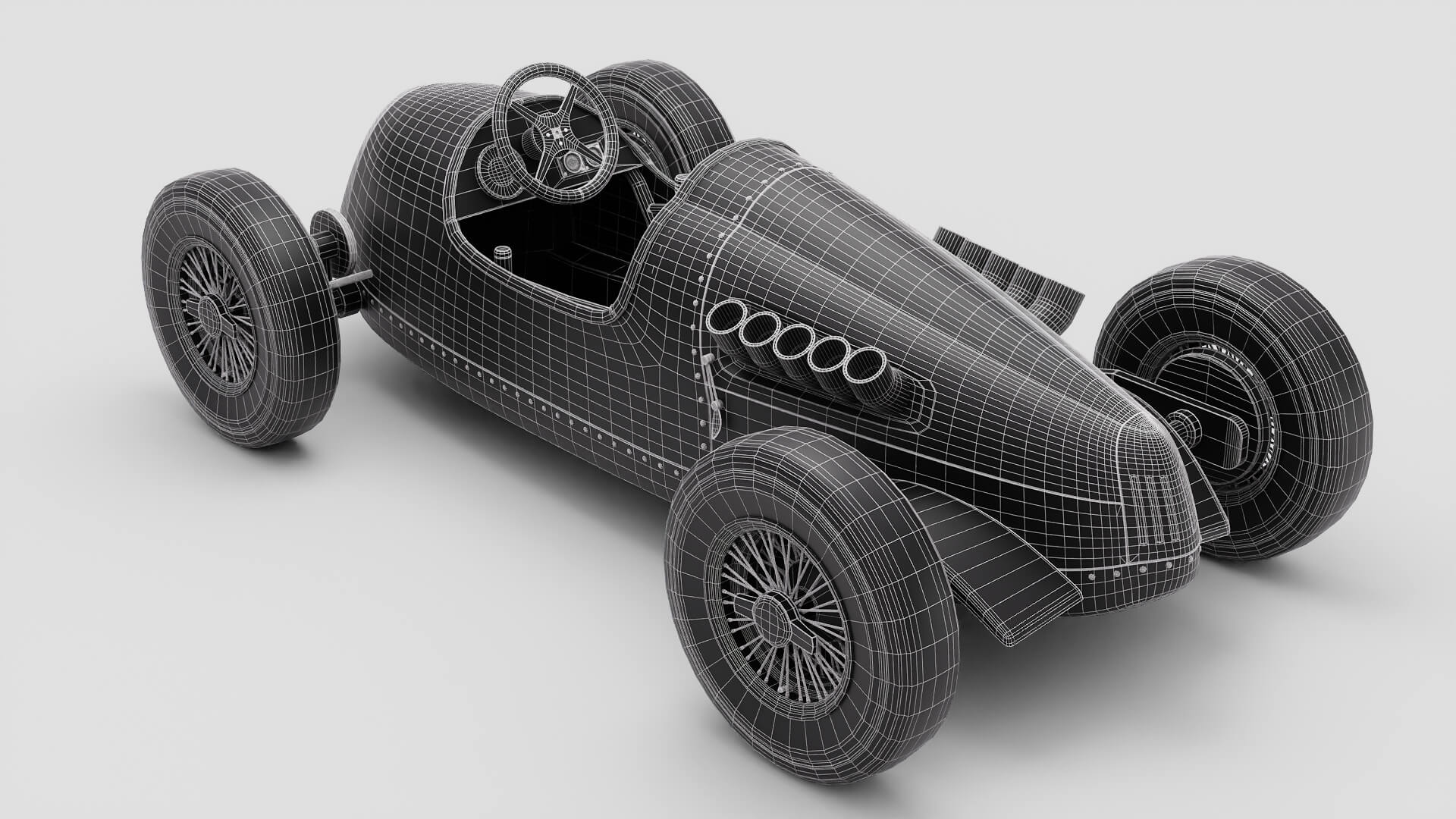 Silver Racing Push Car - Kids 3D Model by Warkarma