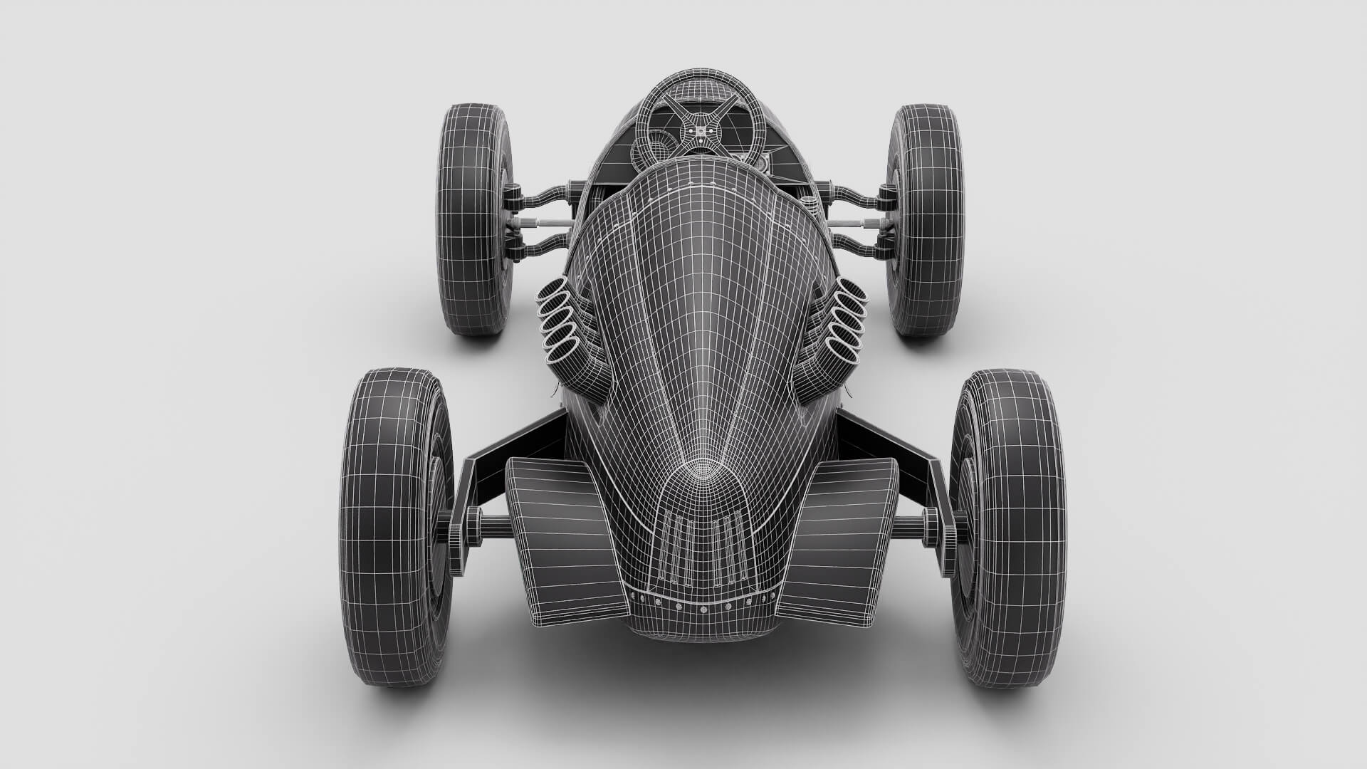 Silver Racing Push Car - Kids 3D Model by Warkarma