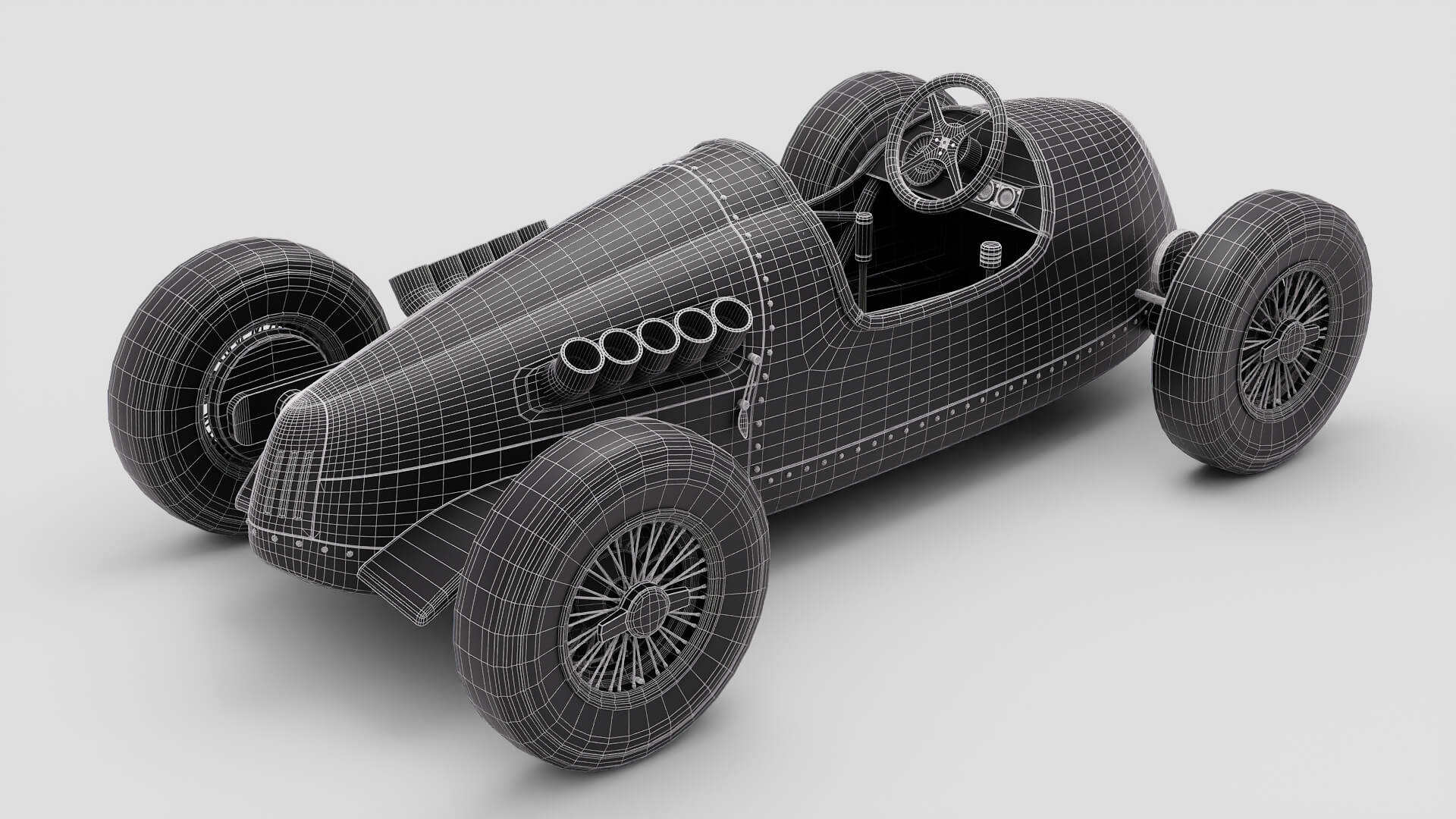 Silver Racing Push Car - Kids 3D Model by Warkarma