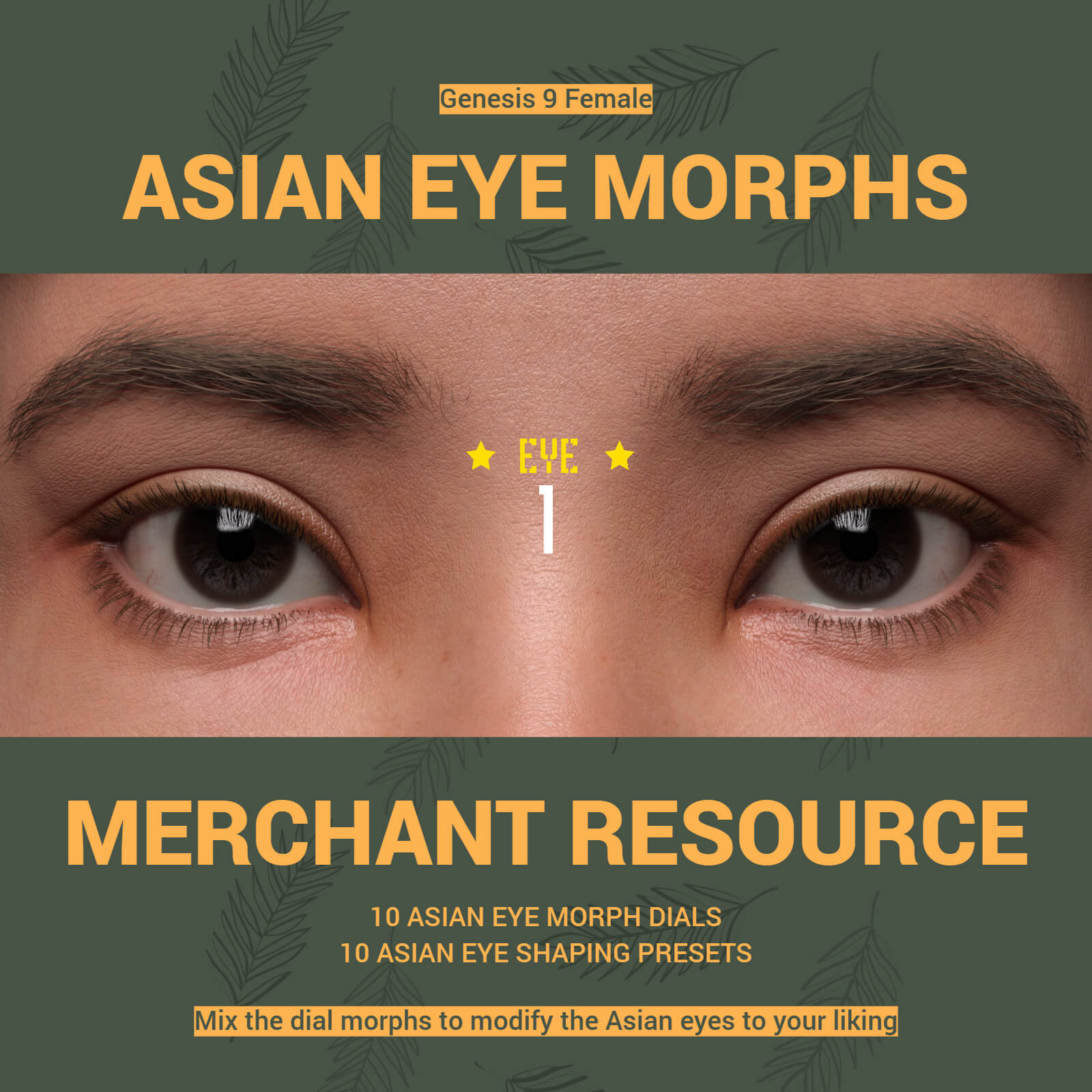 Asian Eye Morphs for G9 Merchant Resource - Daz Content by warloc