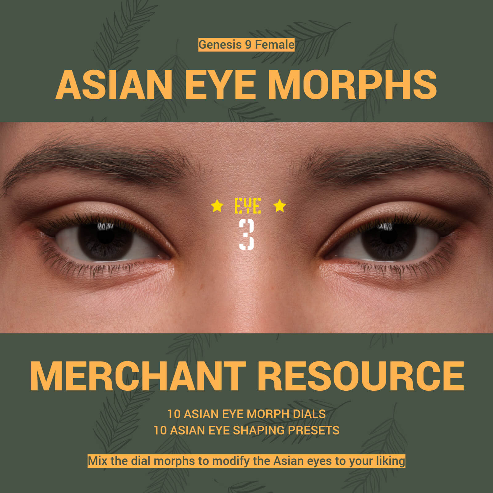 Asian Eye Morphs for G9 Merchant Resource - Daz Content by warloc
