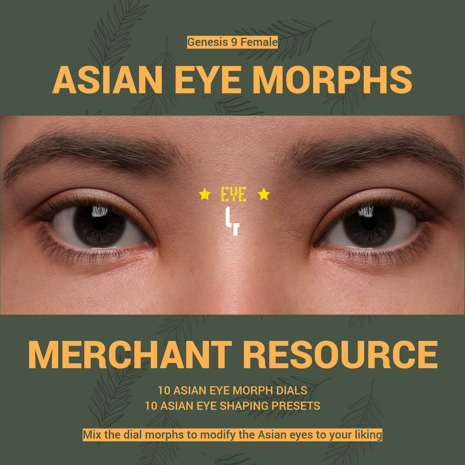 Asian Eye Morphs for G9 Merchant Resource - Daz Content by warloc