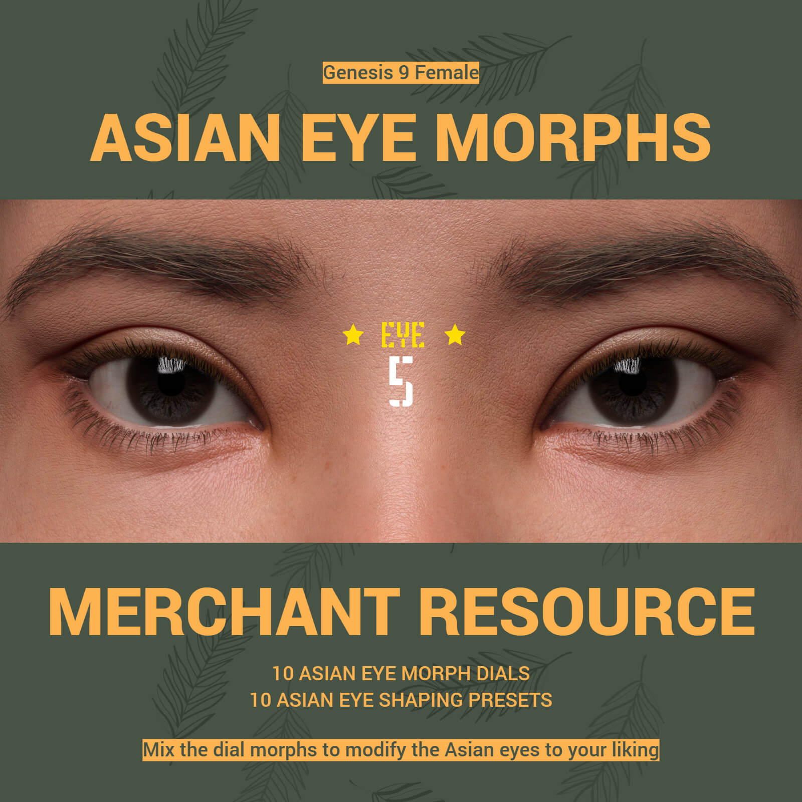 Asian Eye Morphs for G9 Merchant Resource - Daz Content by warloc