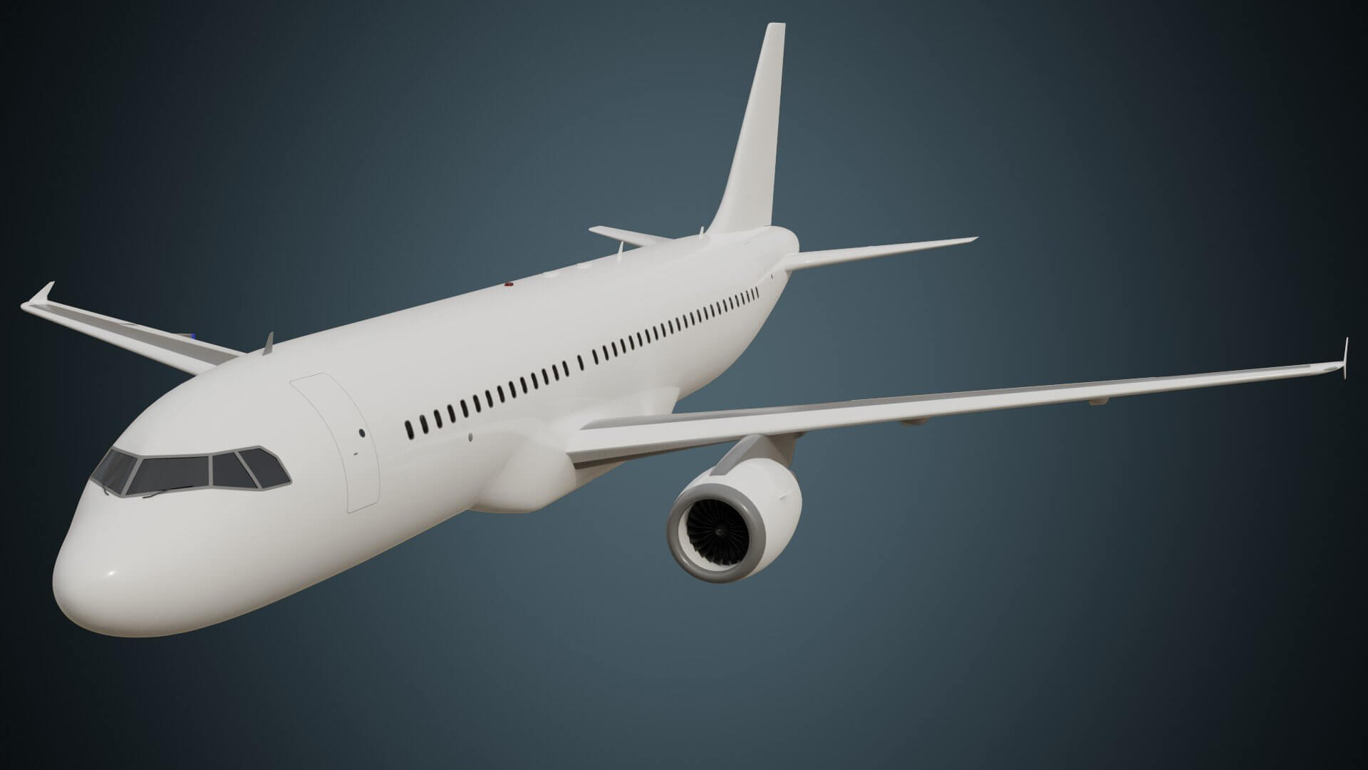 Airliner 1C Untextured - 3D Model by weeray
