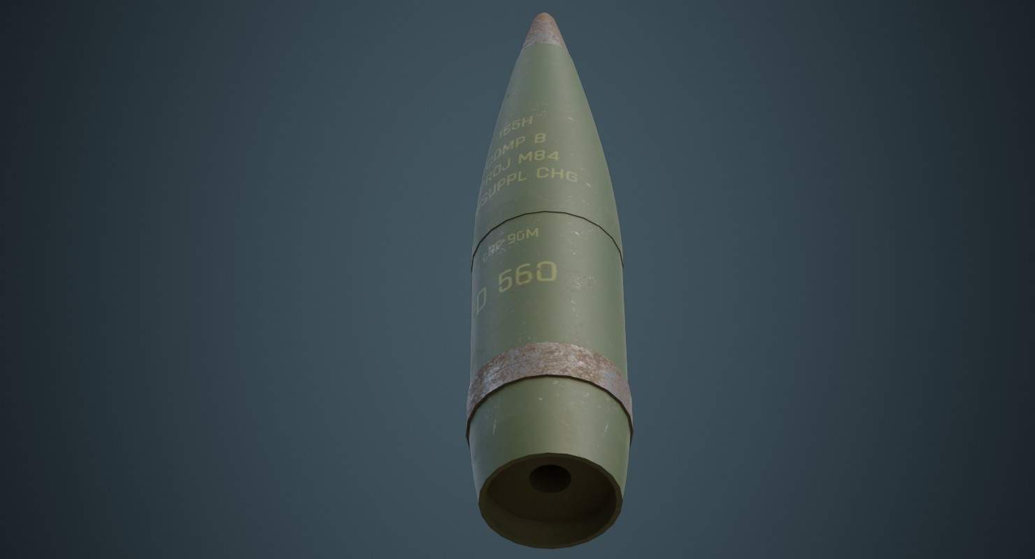 Artillery Projectile 1B - 3D Model by weeray