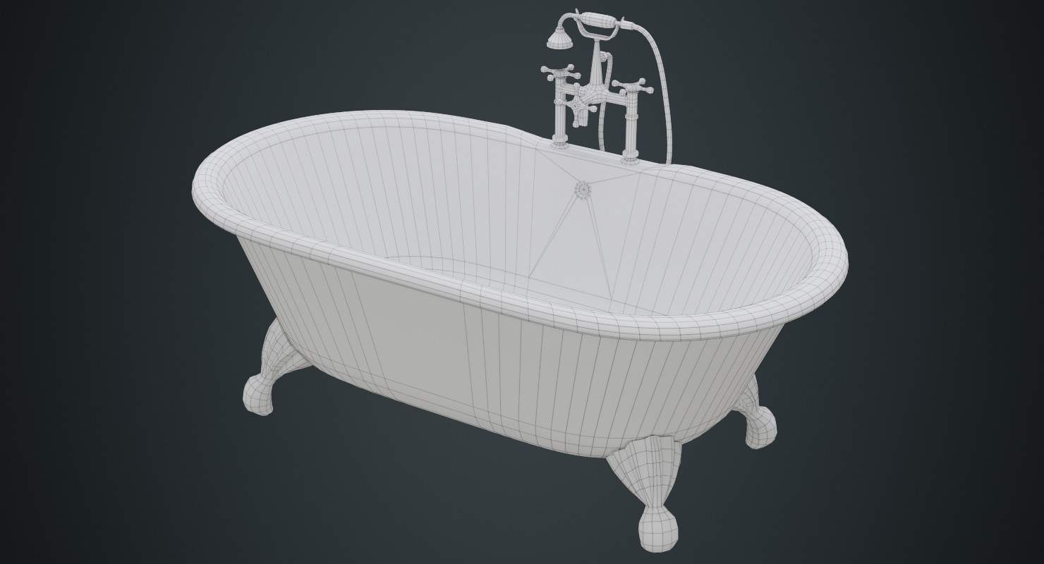 Clawfoot Bath Tub (old) - 3D Model by weeray