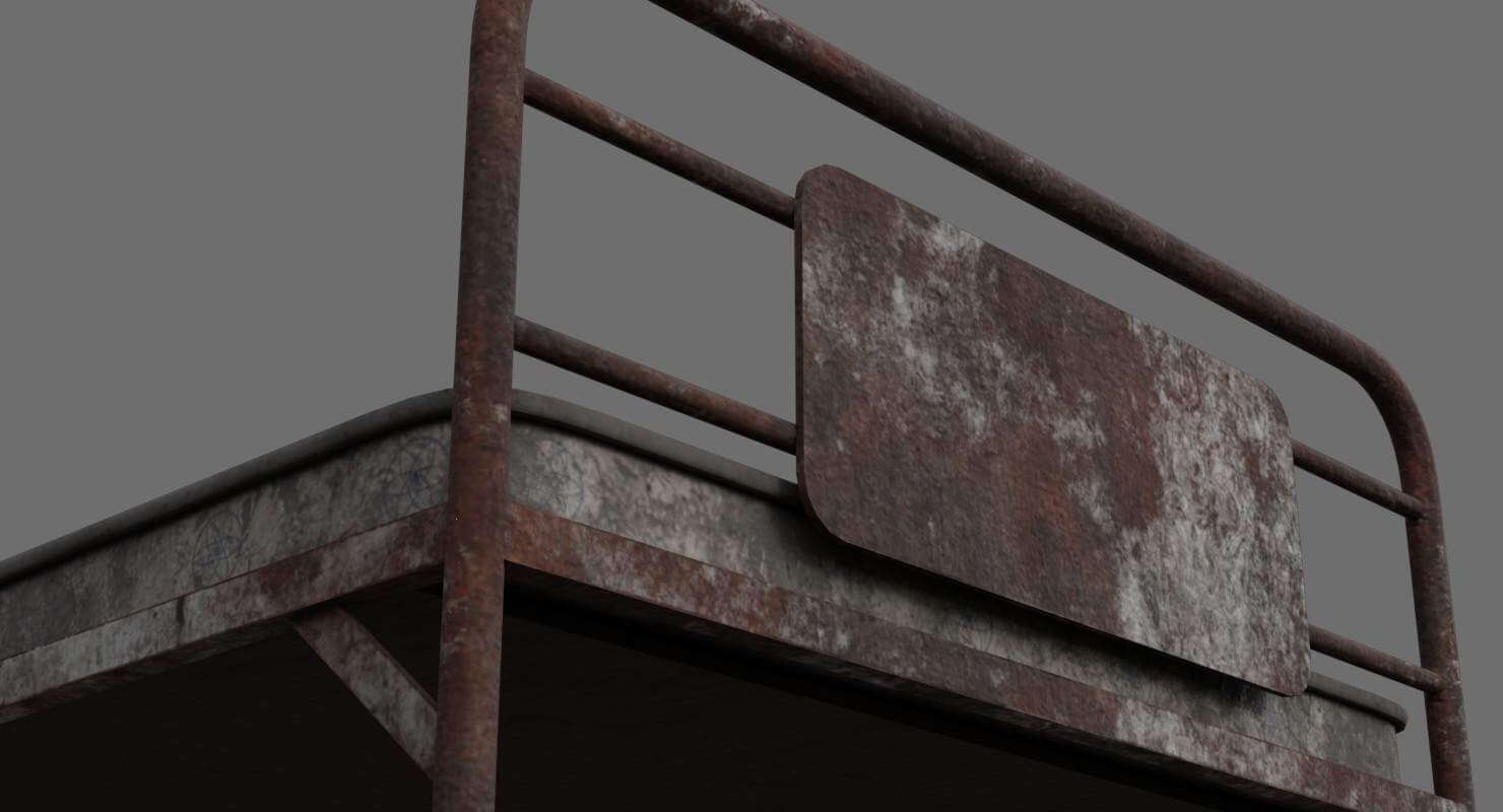 Bed (rusty) - 3D Model by weeray