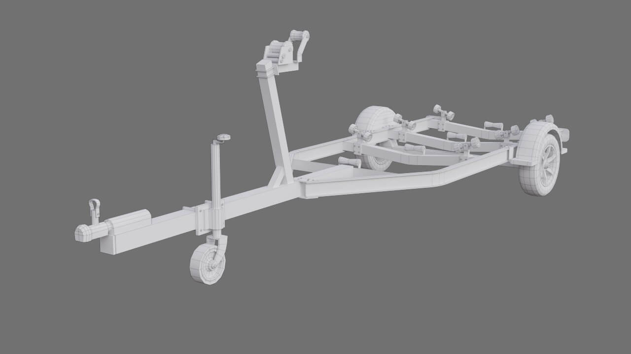 Boat Trailer - 3D Model by weeray