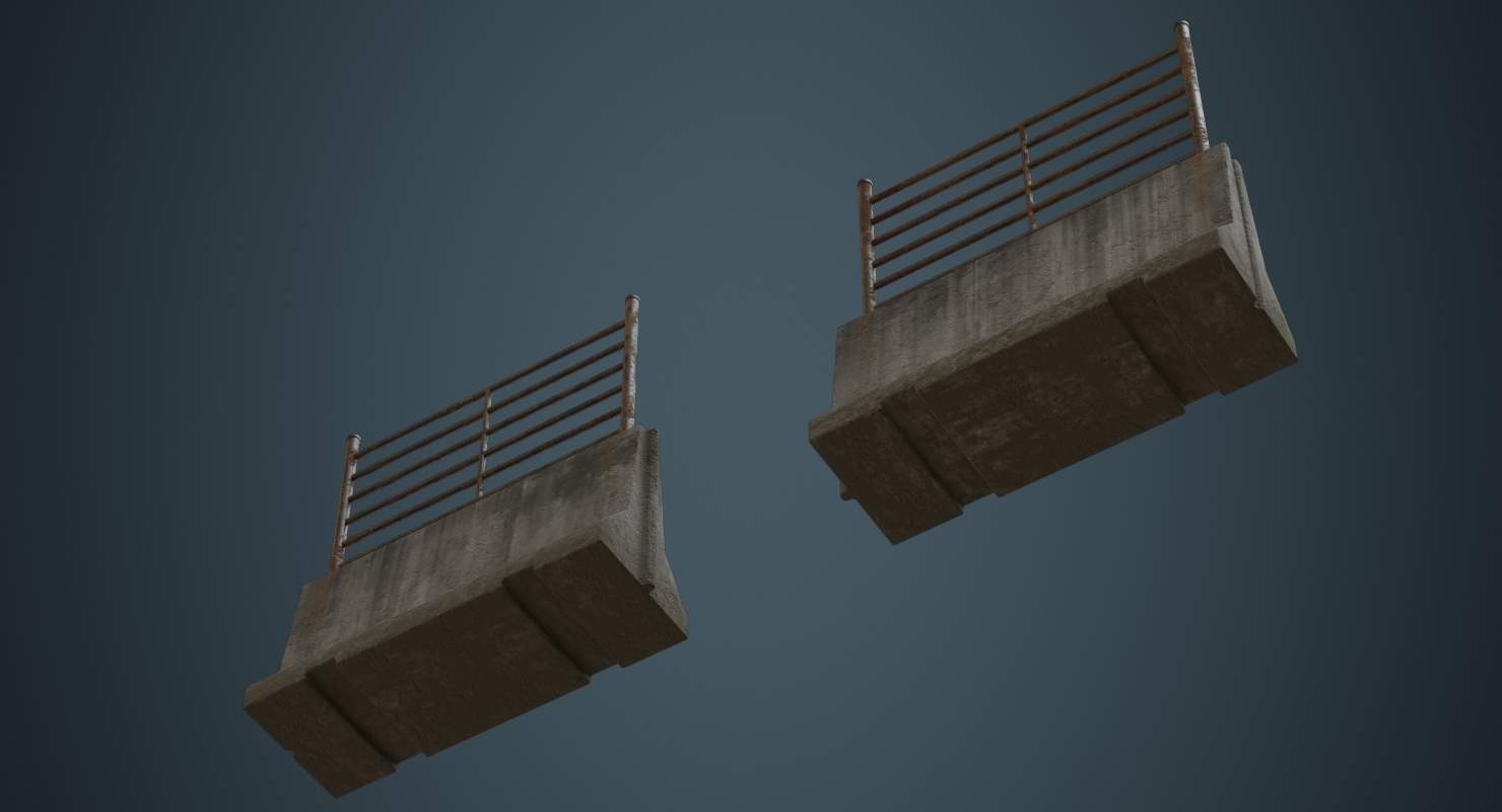 Concrete Barrier 2C - 3D Model by weeray