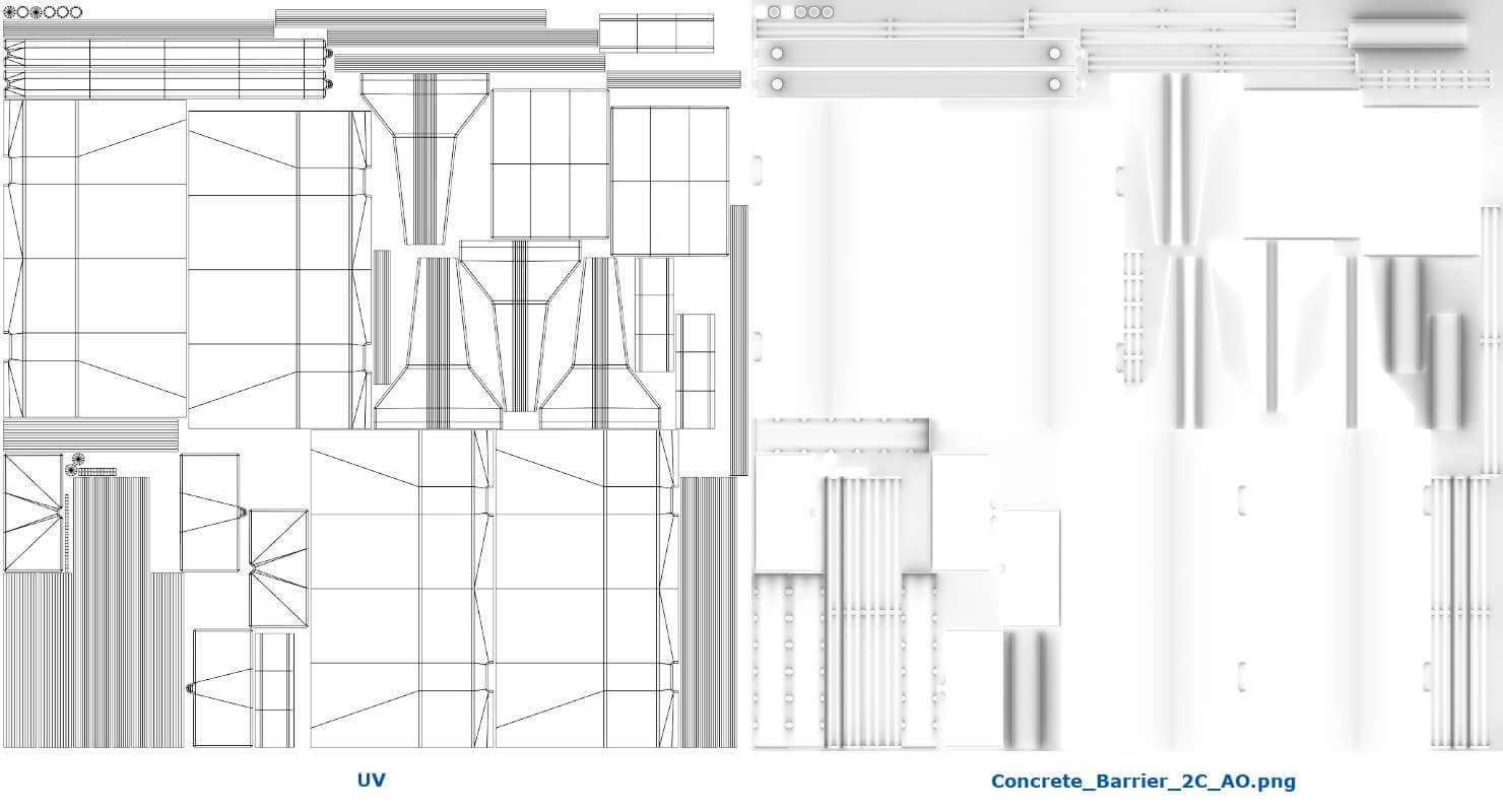 Concrete Barrier 2C - 3D Model by weeray