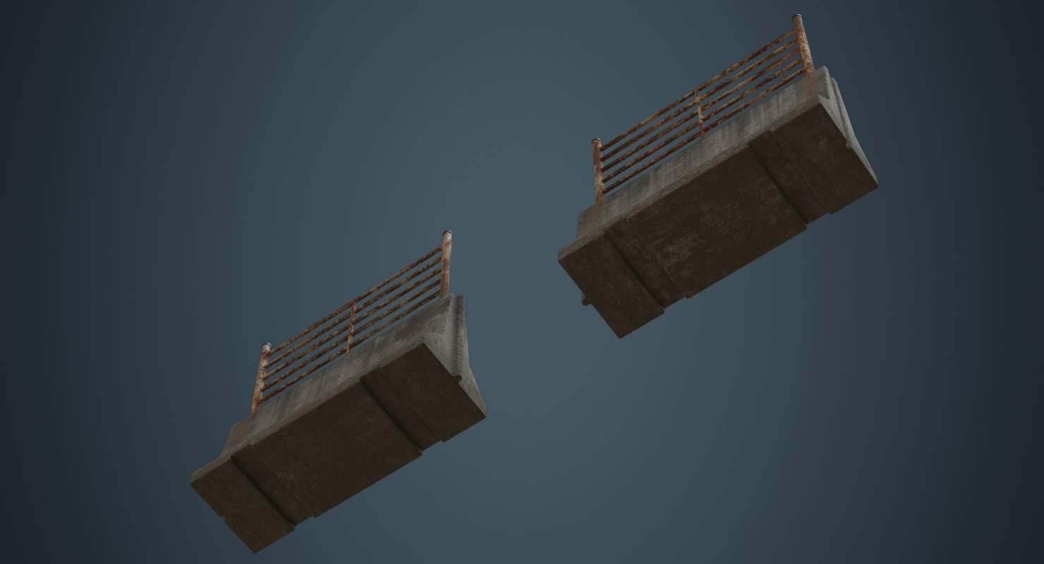 Concrete Barrier 2D - 3D Model by weeray