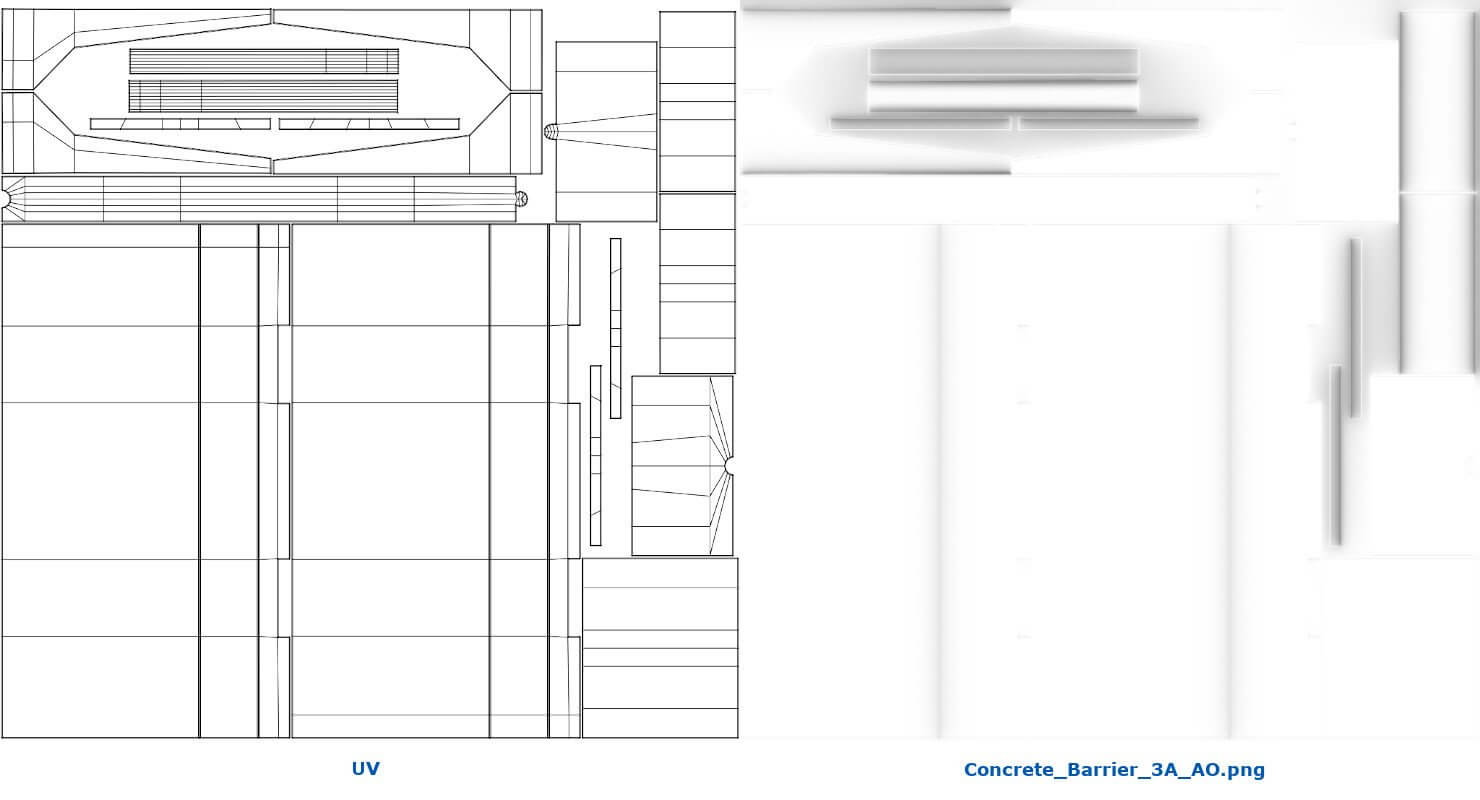 Concrete Barrier 3A - 3D Model by weeray