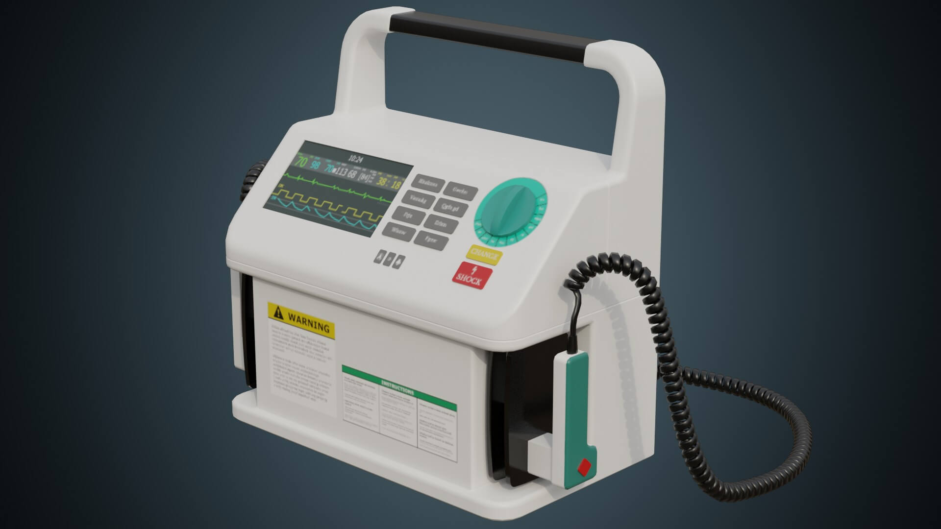 Defibrillator 1A - 3D Model by weeray