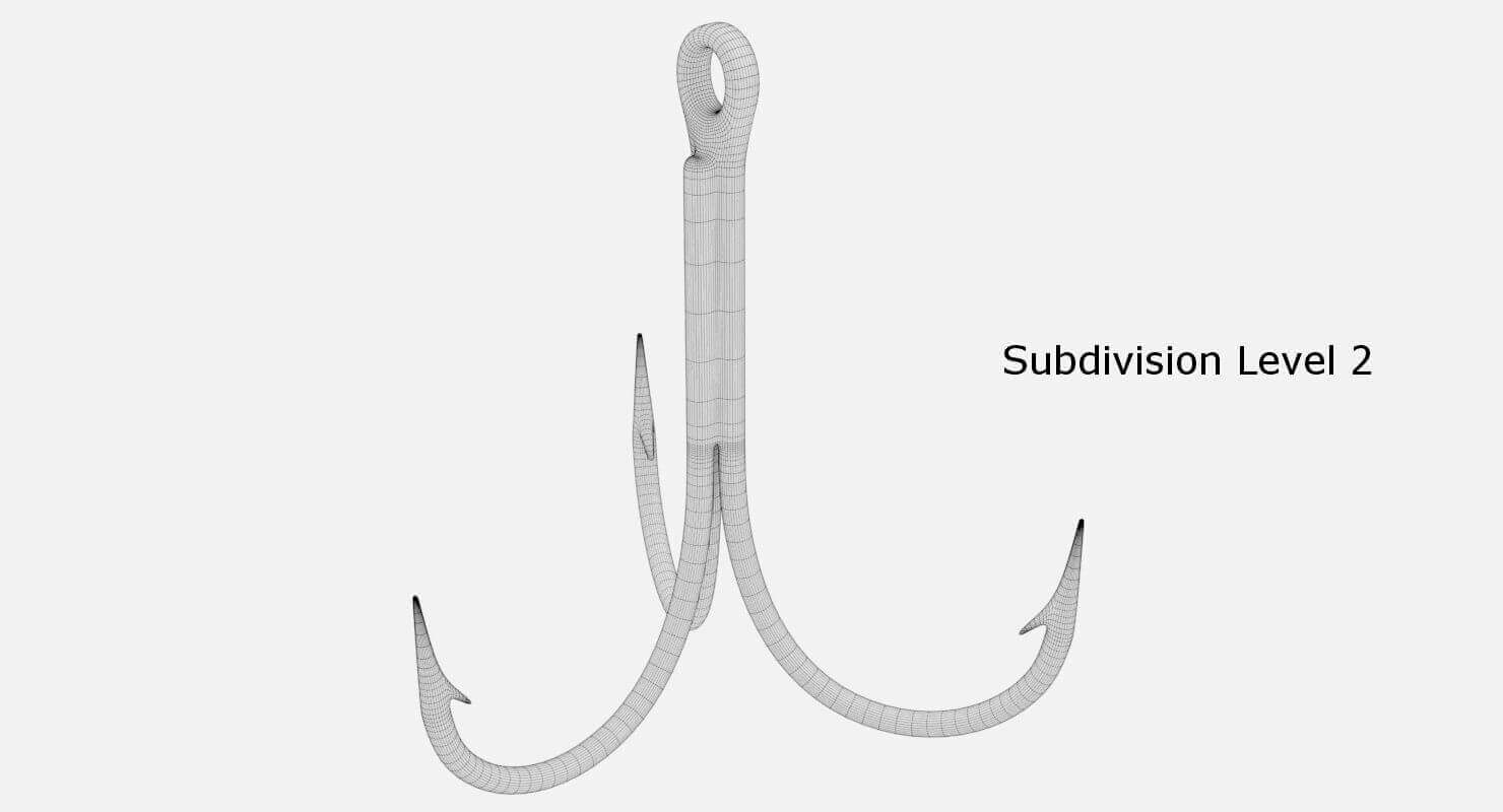 Treble Fishing Hook - 3D Model by weeray