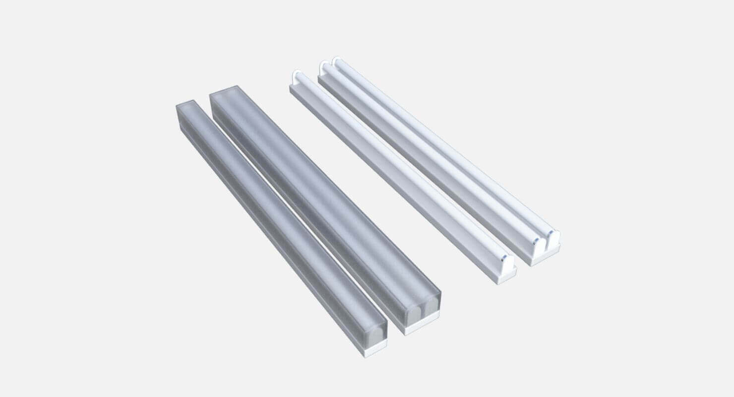 Fluorescent Light with Bulbs - 3D Model by weeray