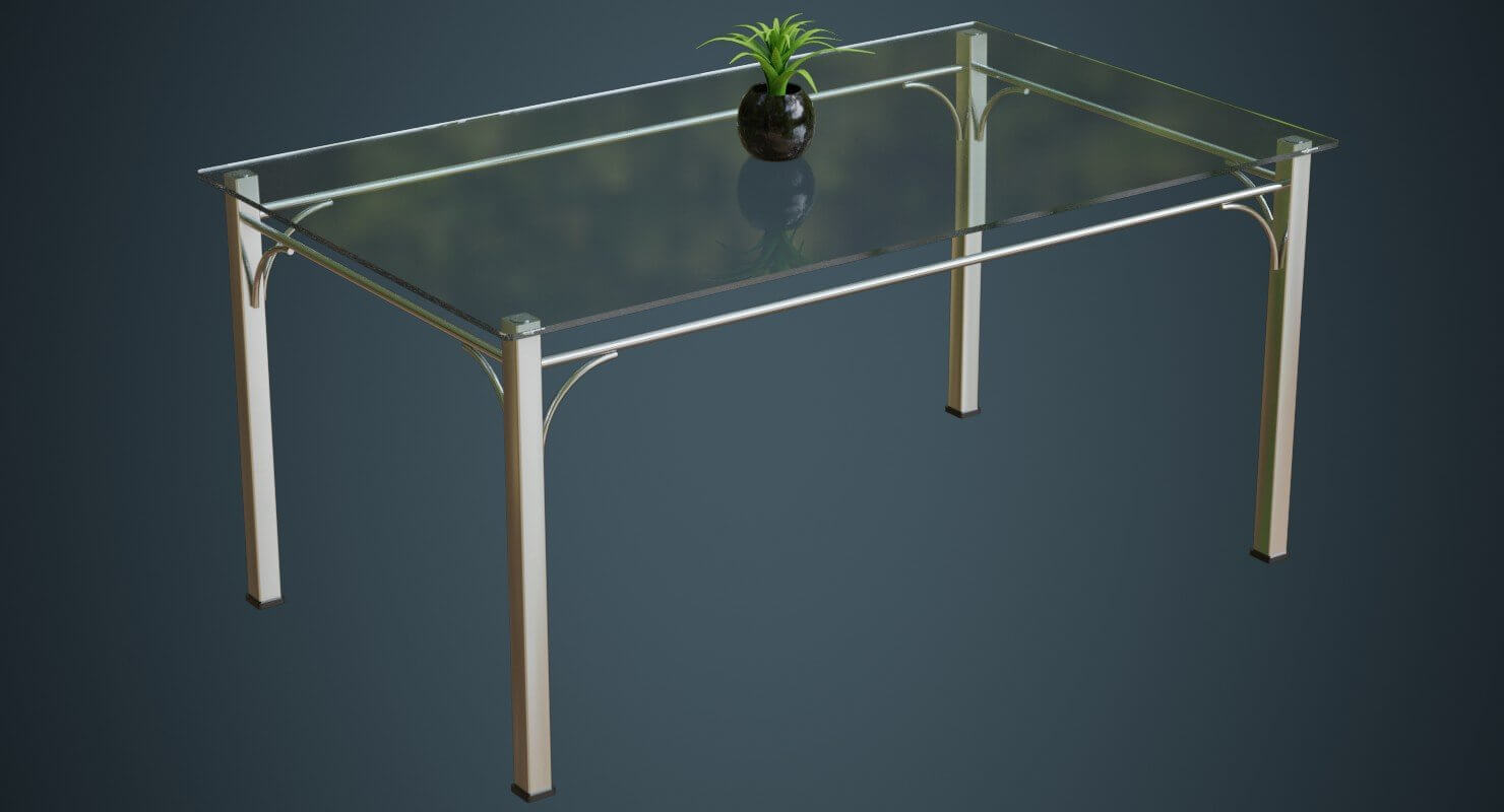 Glass Table 1A - 3D Model by weeray