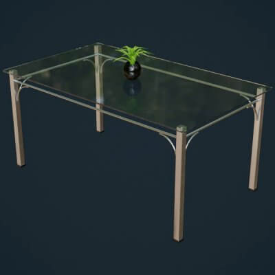 Glass Table 1A - 3D Model by weeray
