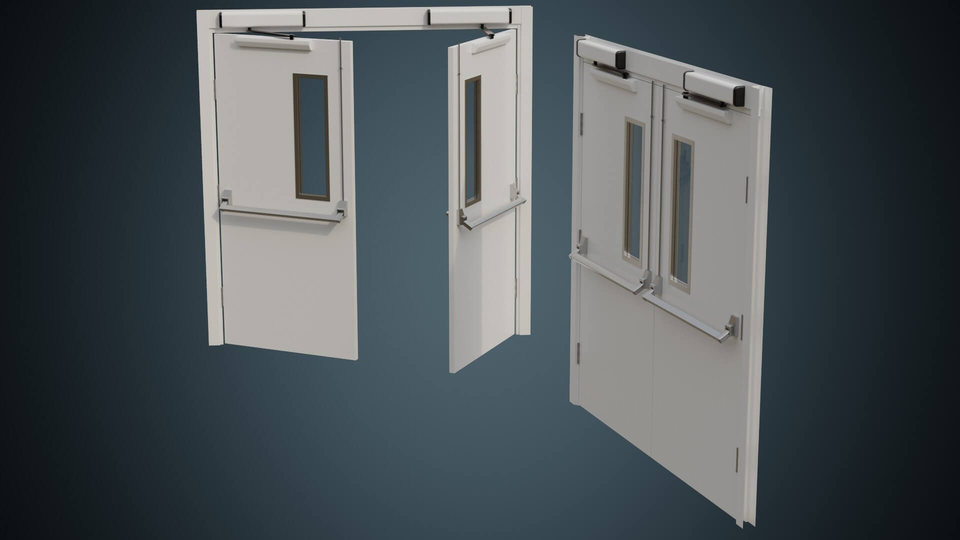 Hospital Door 1 Basic - 3D Model by weeray