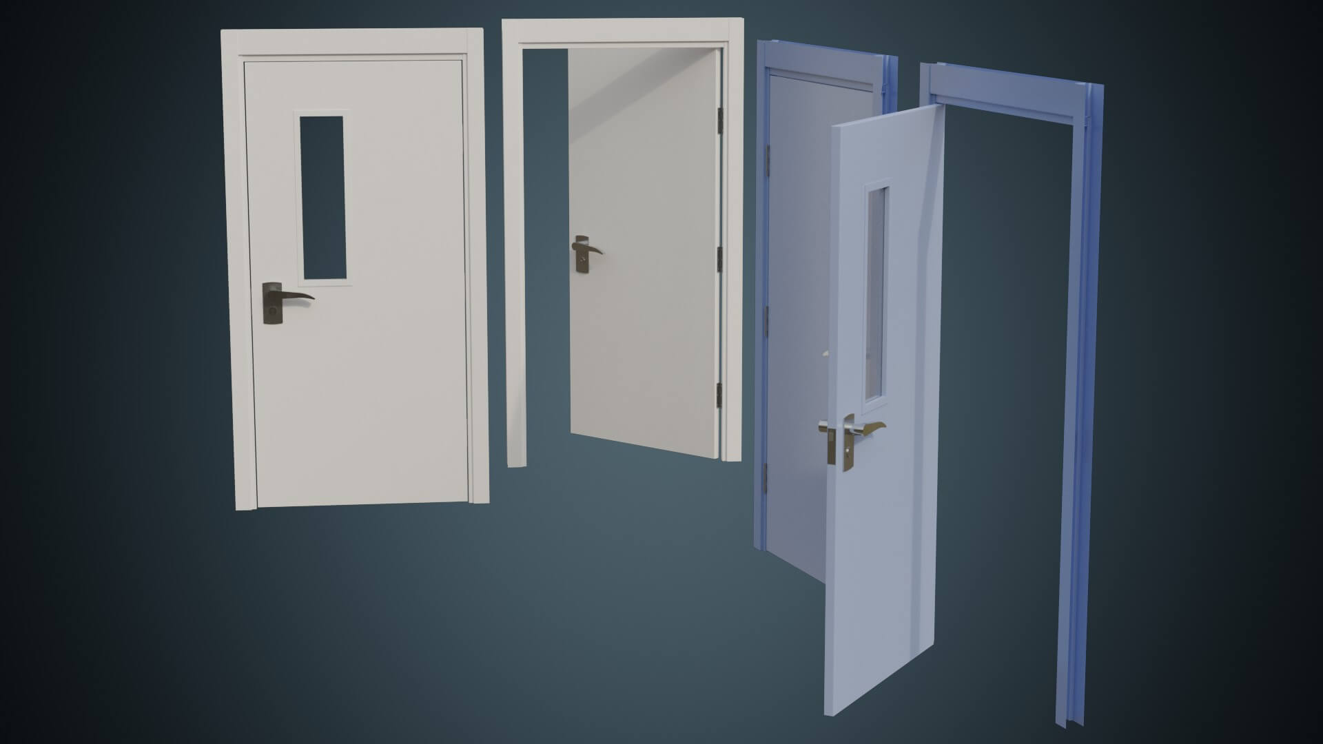 Hospital Door 2A - 3D Model by weeray