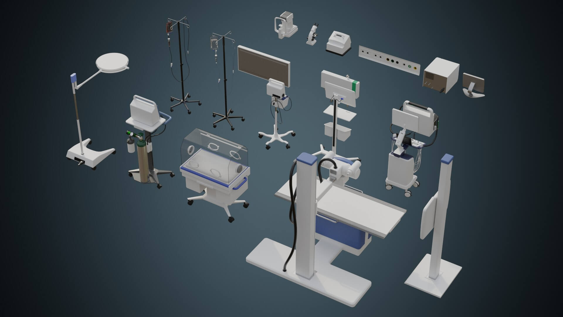 Hospital Props Collection 1 Basic - 3D Model by weeray