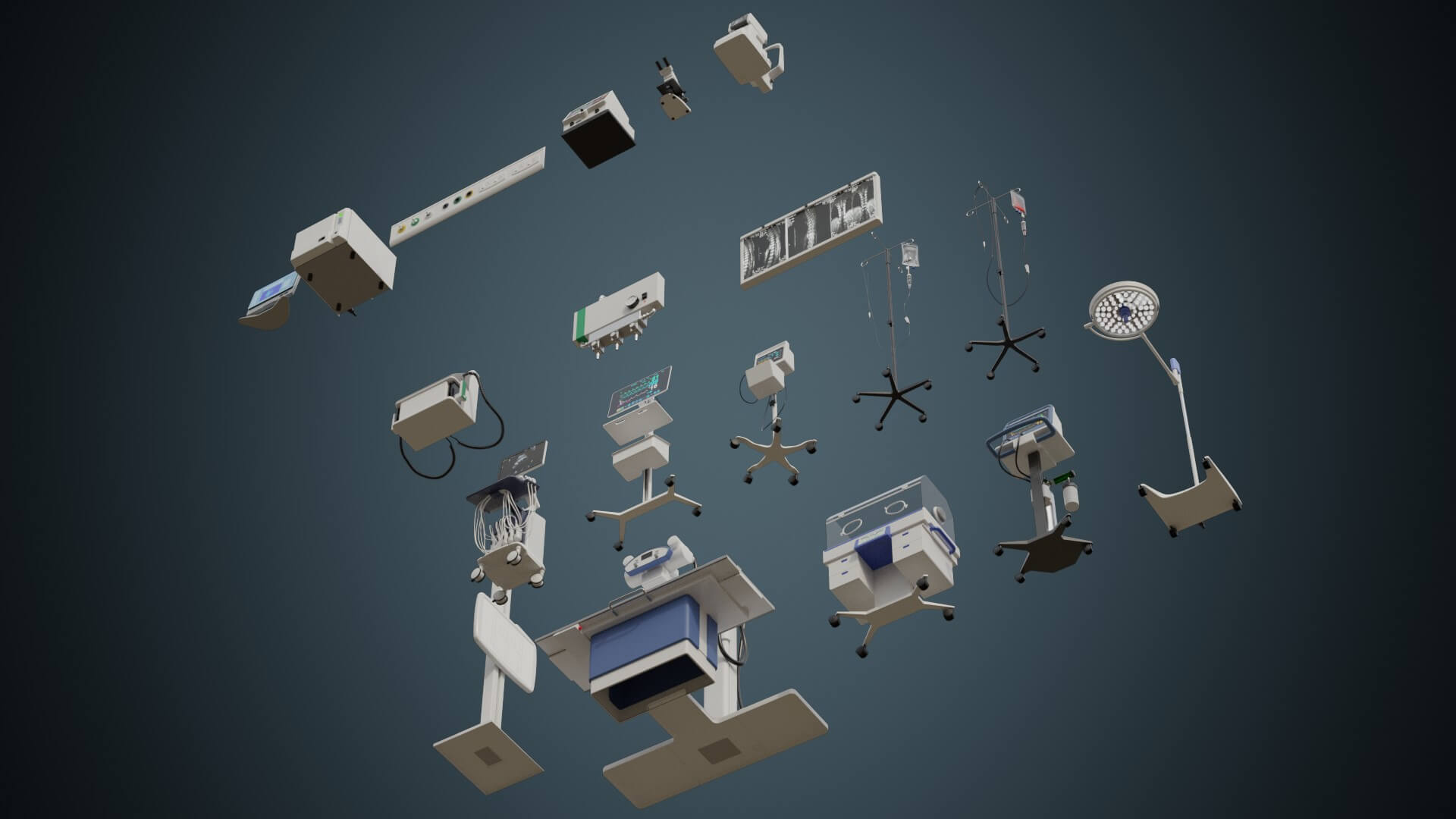 Hospital Props Collection 1 Basic - 3D Model by weeray