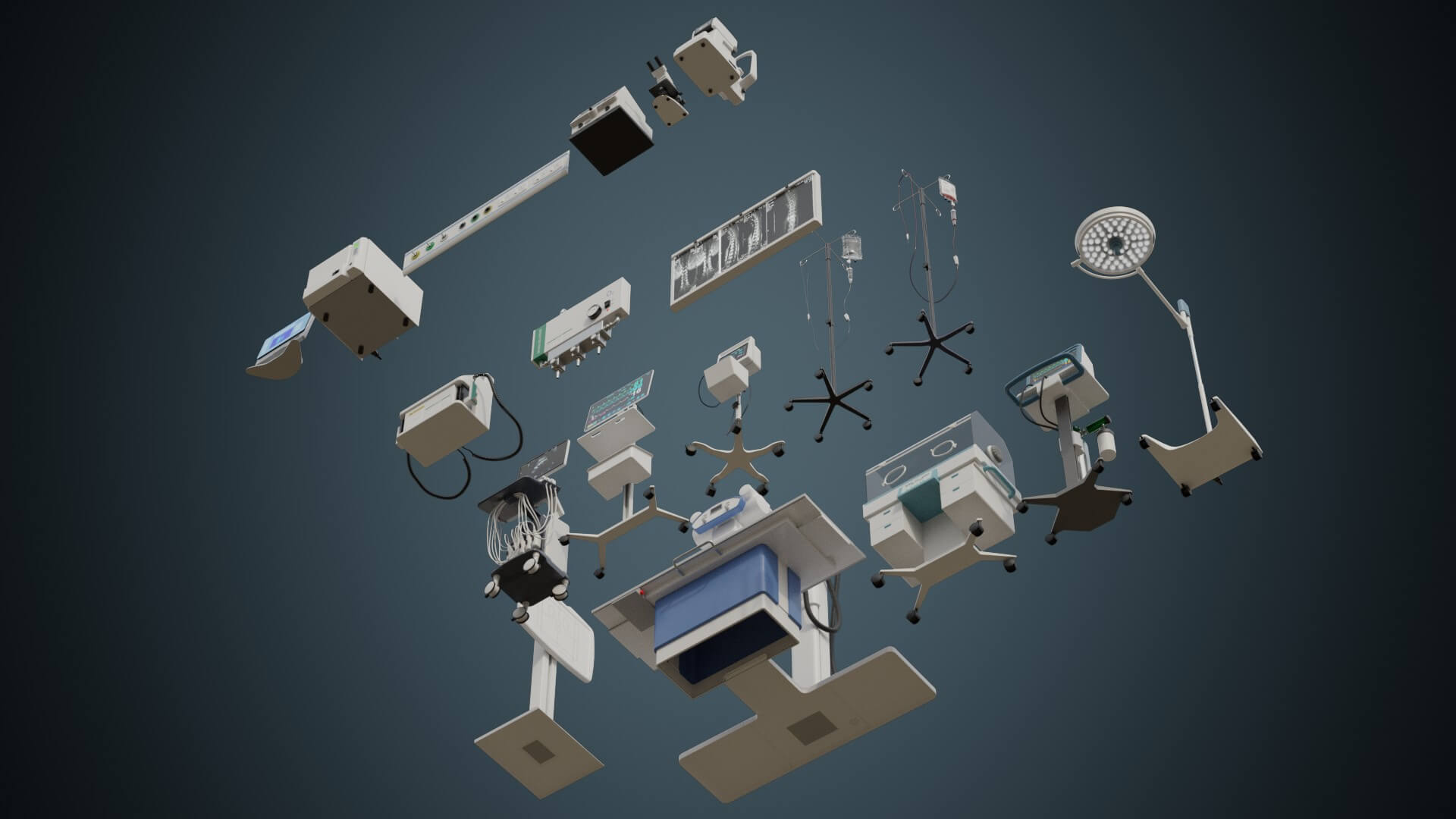 Hospital Props Collection 1A - 3D Model by weeray