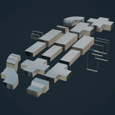 HVAC Duct 1A - 3D Model by weeray
