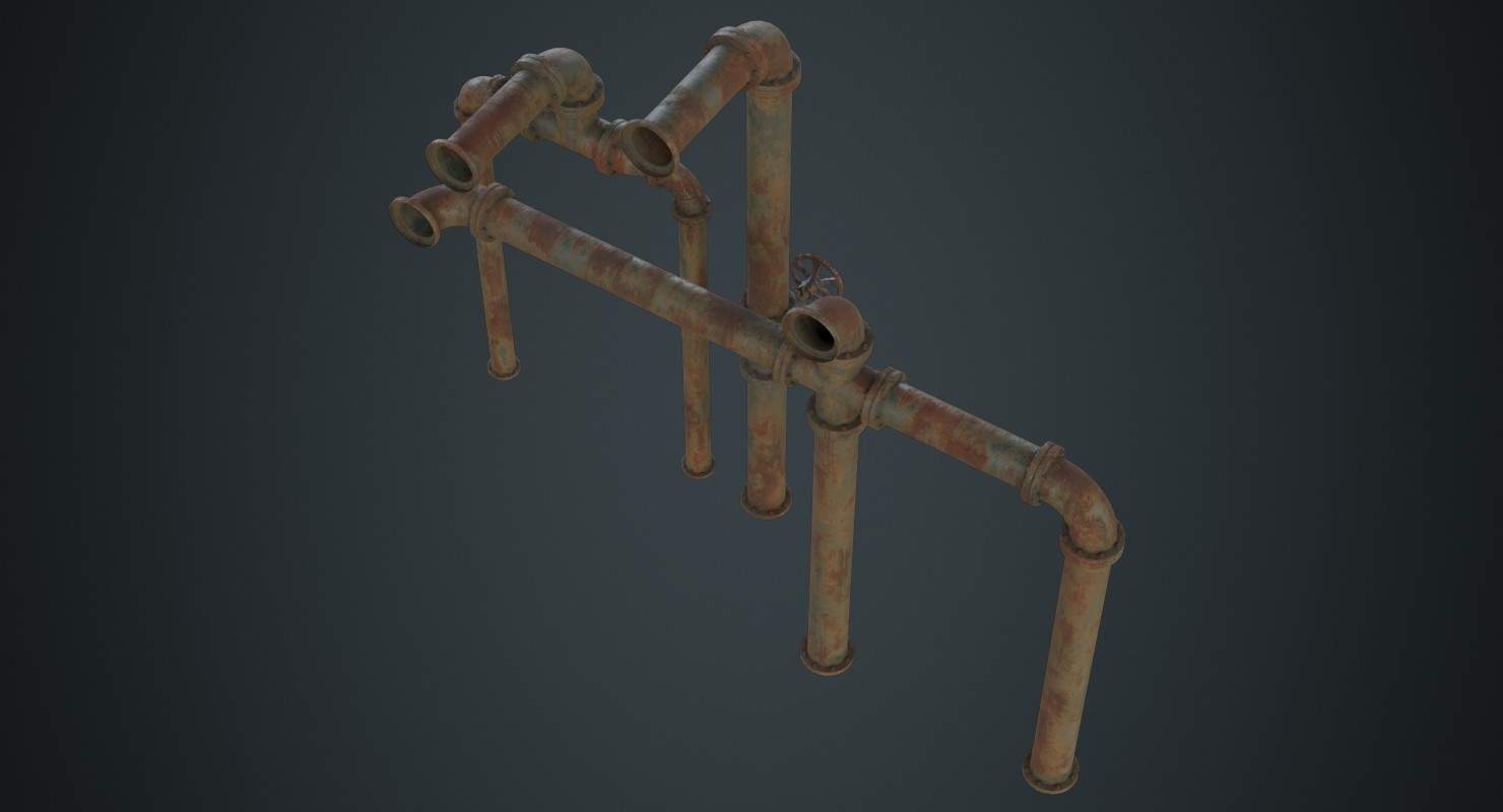 Industrial Pipes 2C - 3D Model by weeray