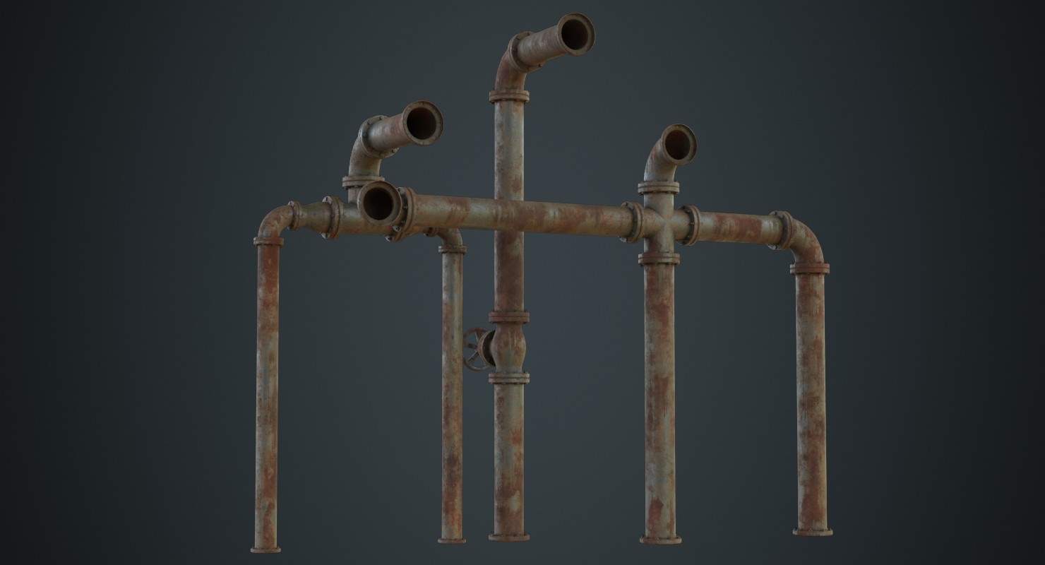 Industrial Pipes 2C - 3D Model by weeray