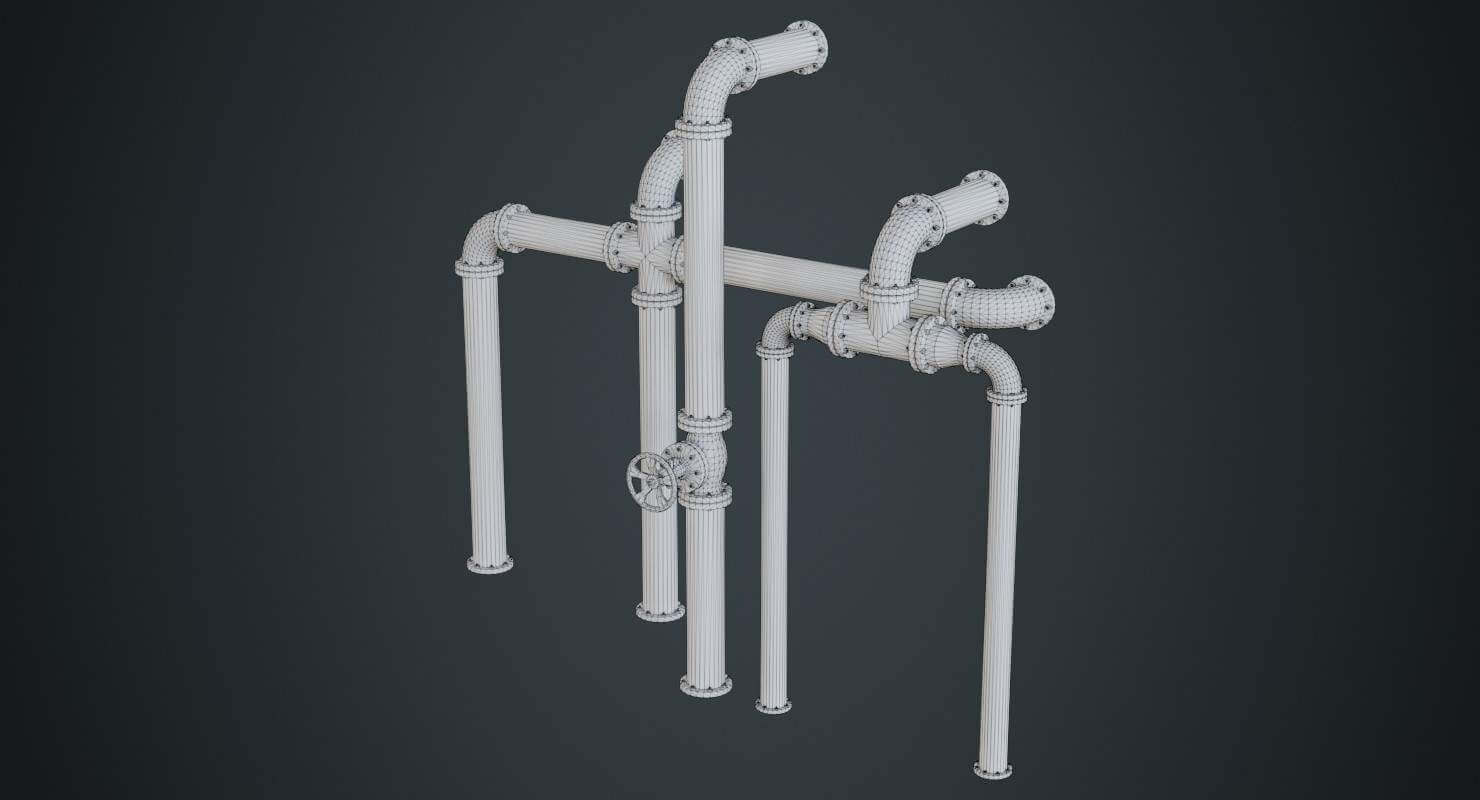 Industrial Pipes 2C - 3D Model by weeray