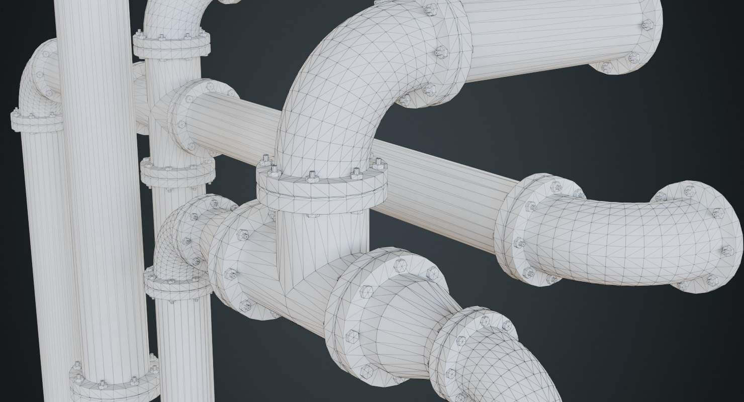 Industrial Pipes 2D - 3D Model by weeray