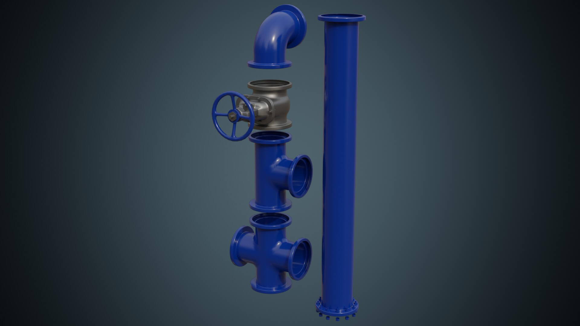 Industrial Pipes 5 Basic - 3D Model by weeray