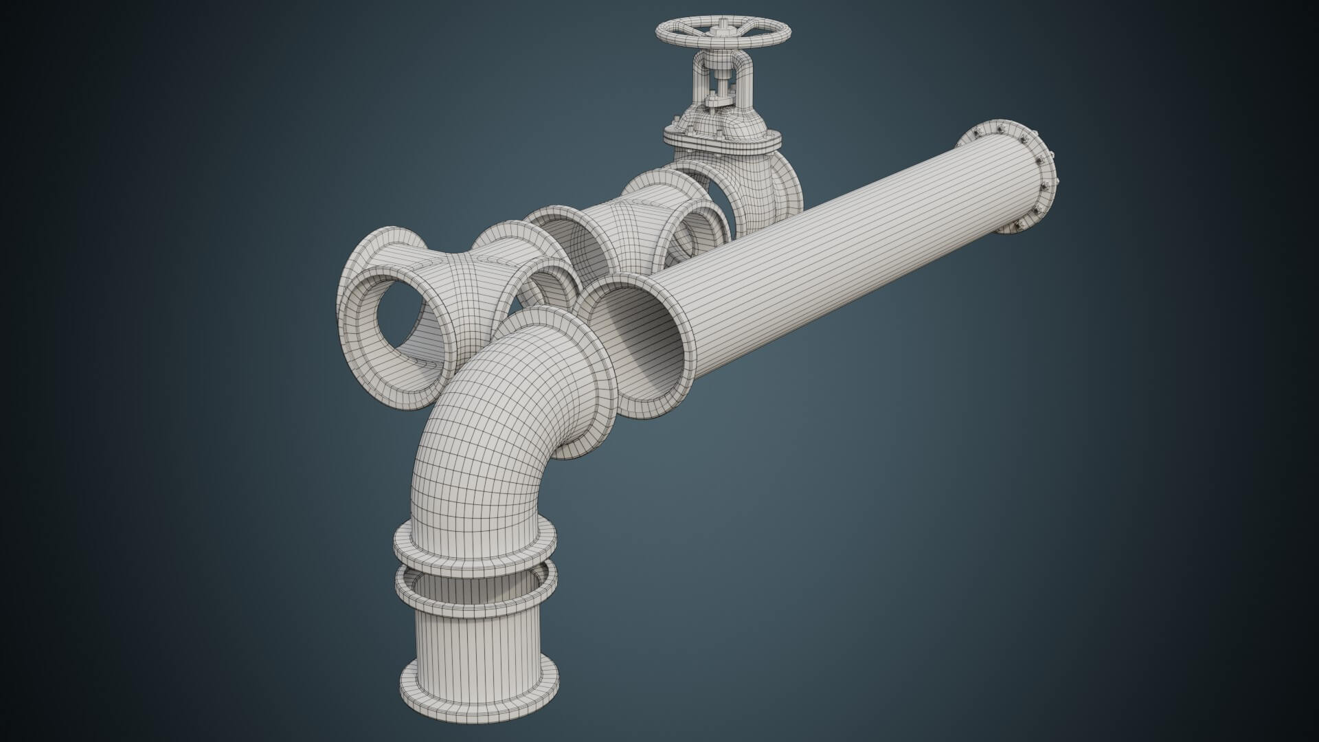 Industrial Pipes 6A - 3D Model by weeray