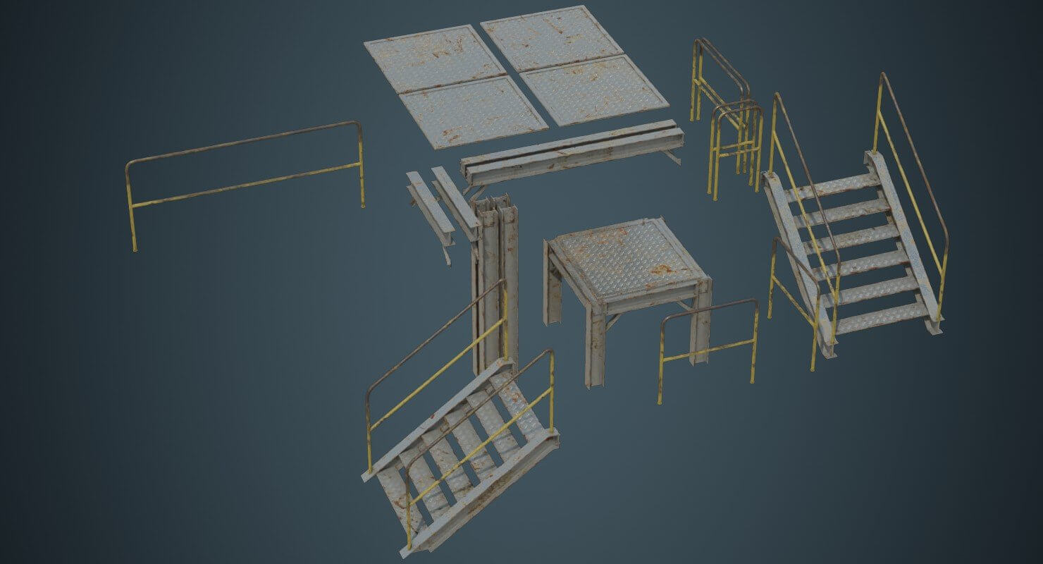 Industrial Platform 1B - 3D Model by weeray